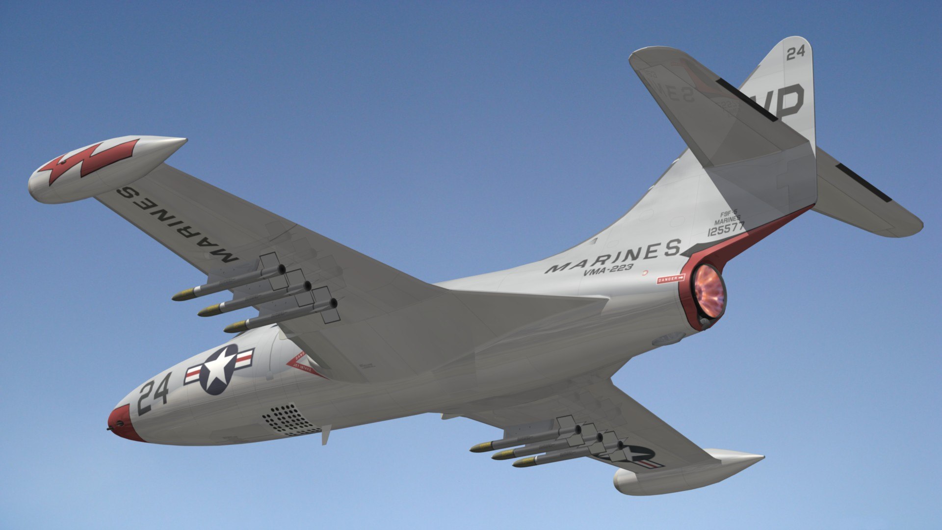 Grumman F9F Panther VMA223 3D - TurboSquid 2030027