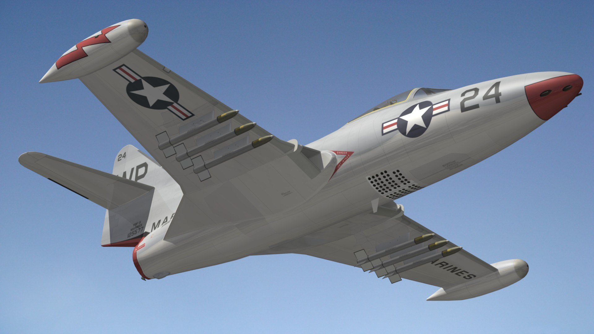 Grumman F9F Panther VMA223 3D - TurboSquid 2030027