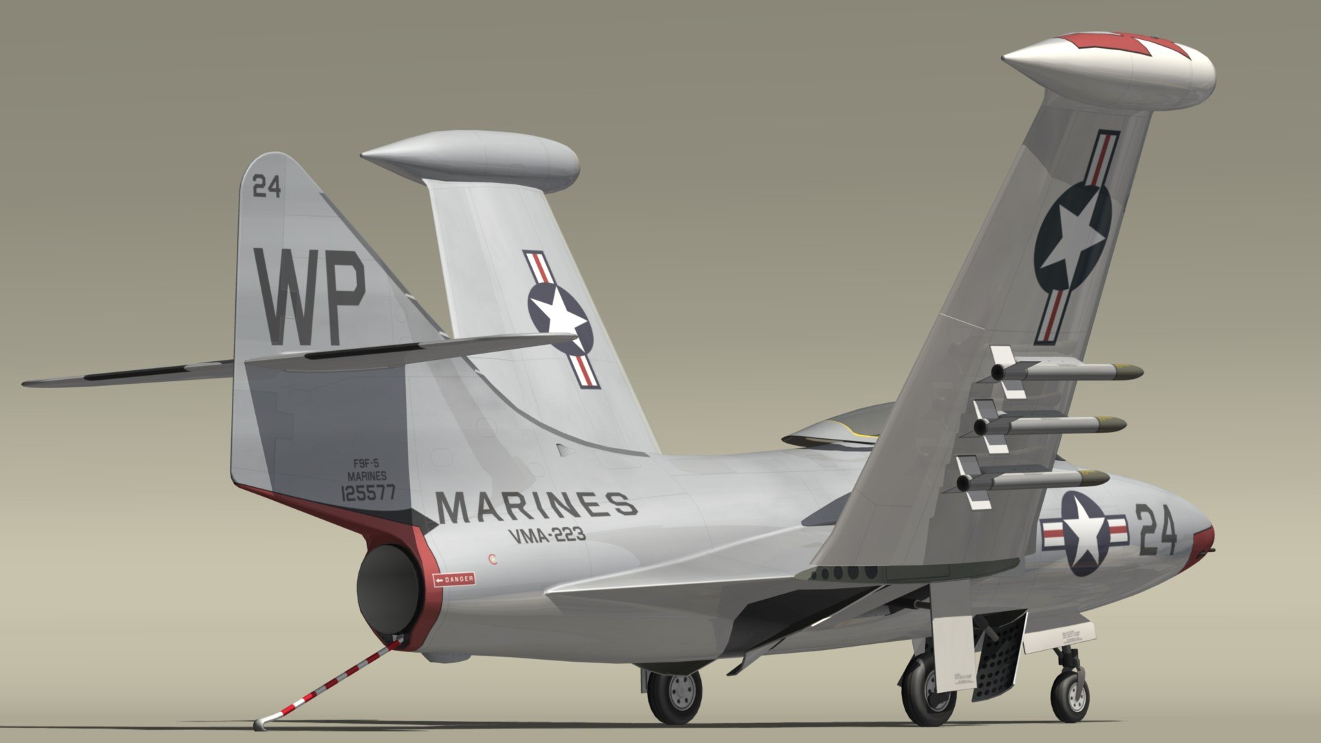 Grumman F9F Panther VMA223 3D - TurboSquid 2030027