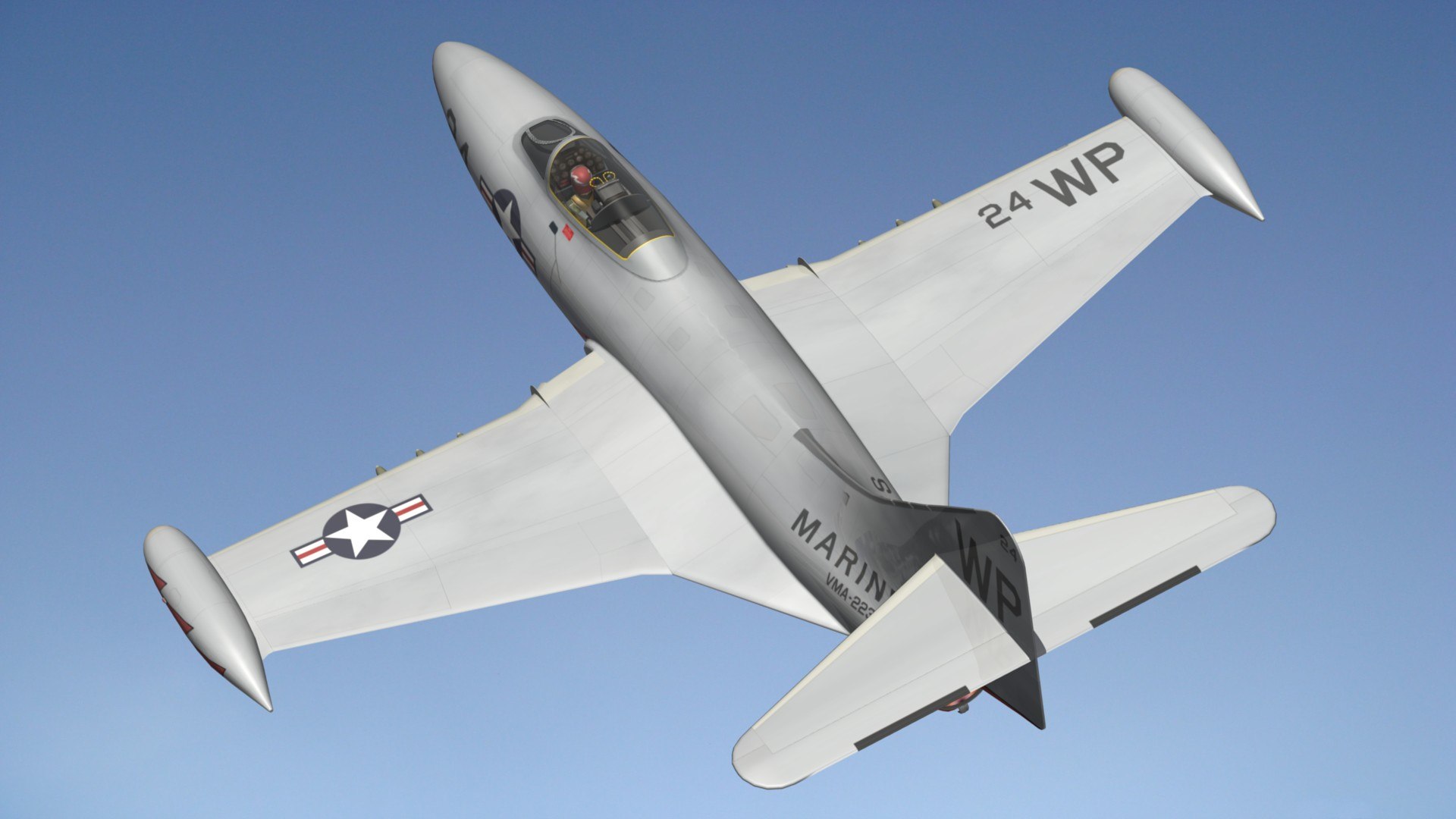 Grumman F9F Panther VMA223 3D - TurboSquid 2030027