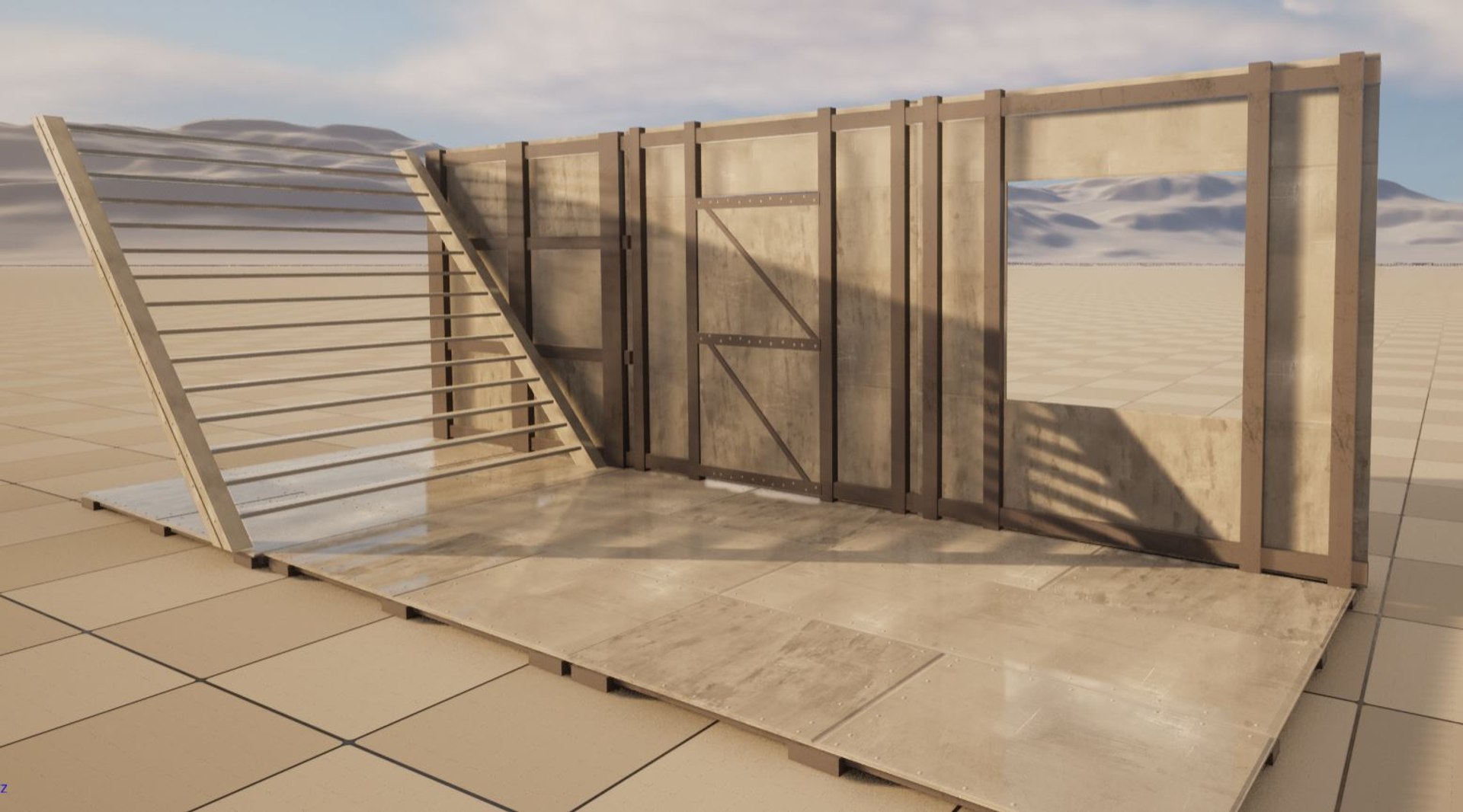 Pack Of Structures Rock Metal Wood Low-poly 3D Model 3D Model ...