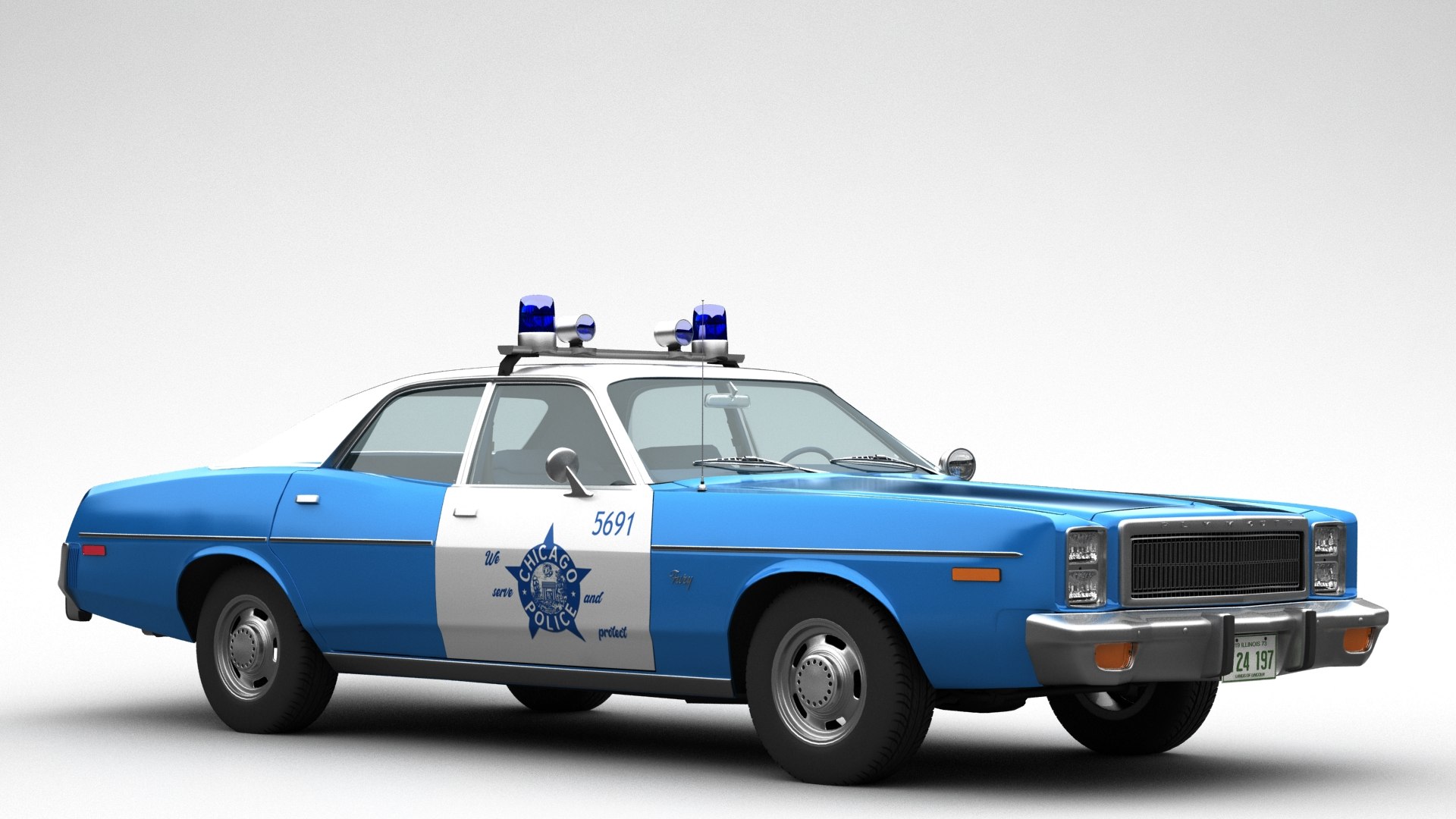 3D Plymouth Fury Police 1978 - TurboSquid 2075830