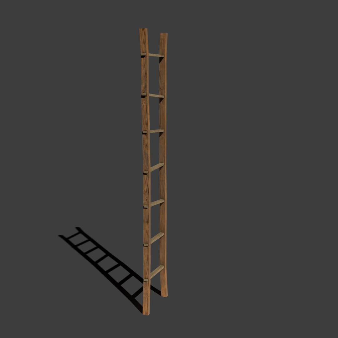 Wooden Ladder Vertical Stair 3D Model - TurboSquid 1851056