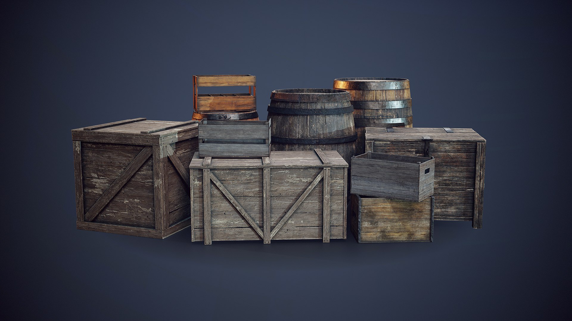 3D Wooden Asset Pack 1 - TurboSquid 2191086