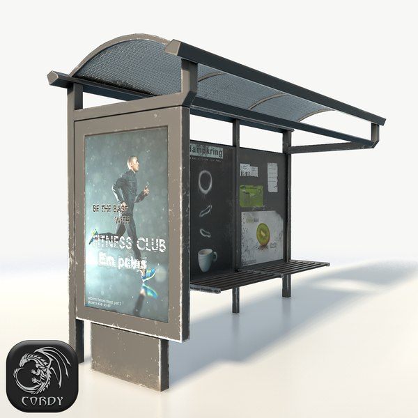 Bus Stop Enclosure Blender Models for Download | TurboSquid