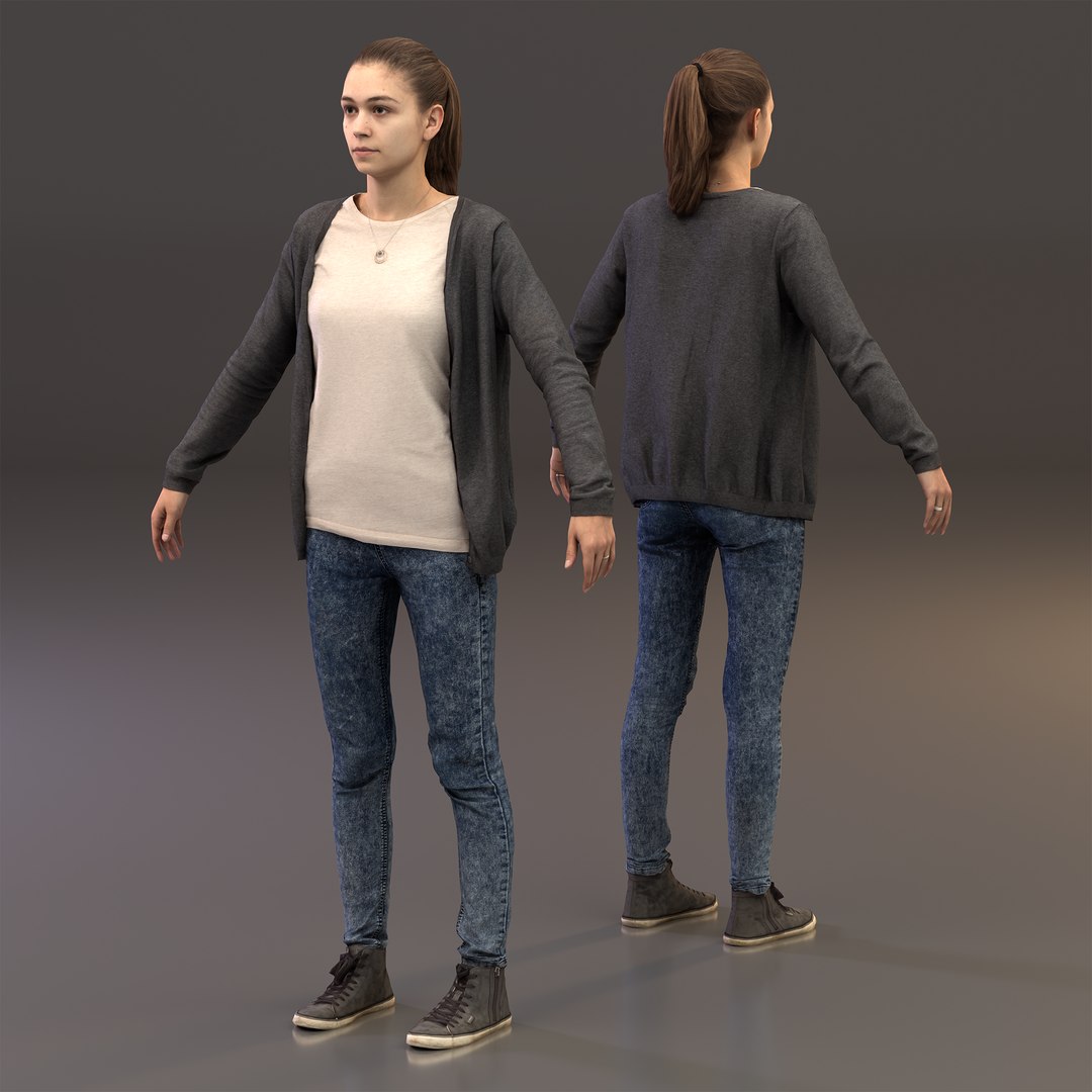 Rigged Woman Character - 3D Scanned Figure 0103 3D - TurboSquid 2410078