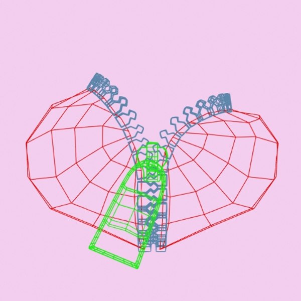 3d model unzip heart