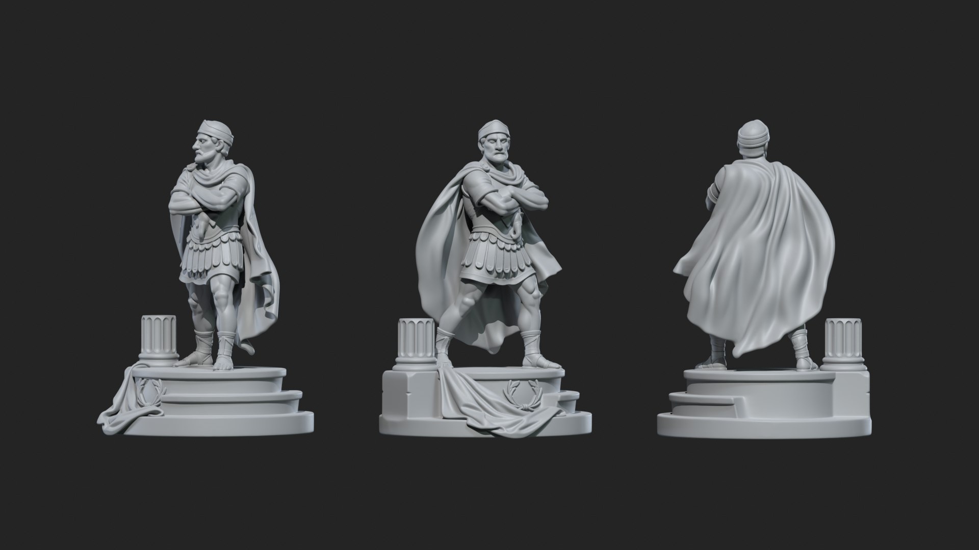 3D Model Hannibal Barca Collectible Historical Ancient Warrior Statue ...