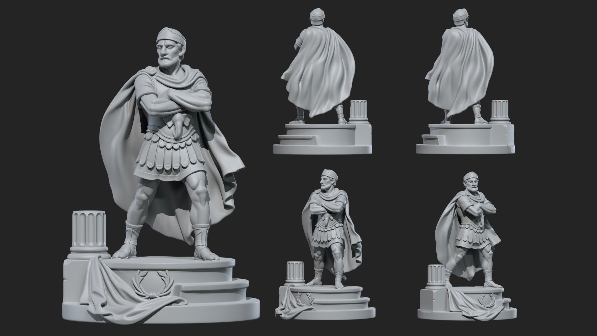 3D Model Hannibal Barca Collectible Historical Ancient Warrior Statue ...