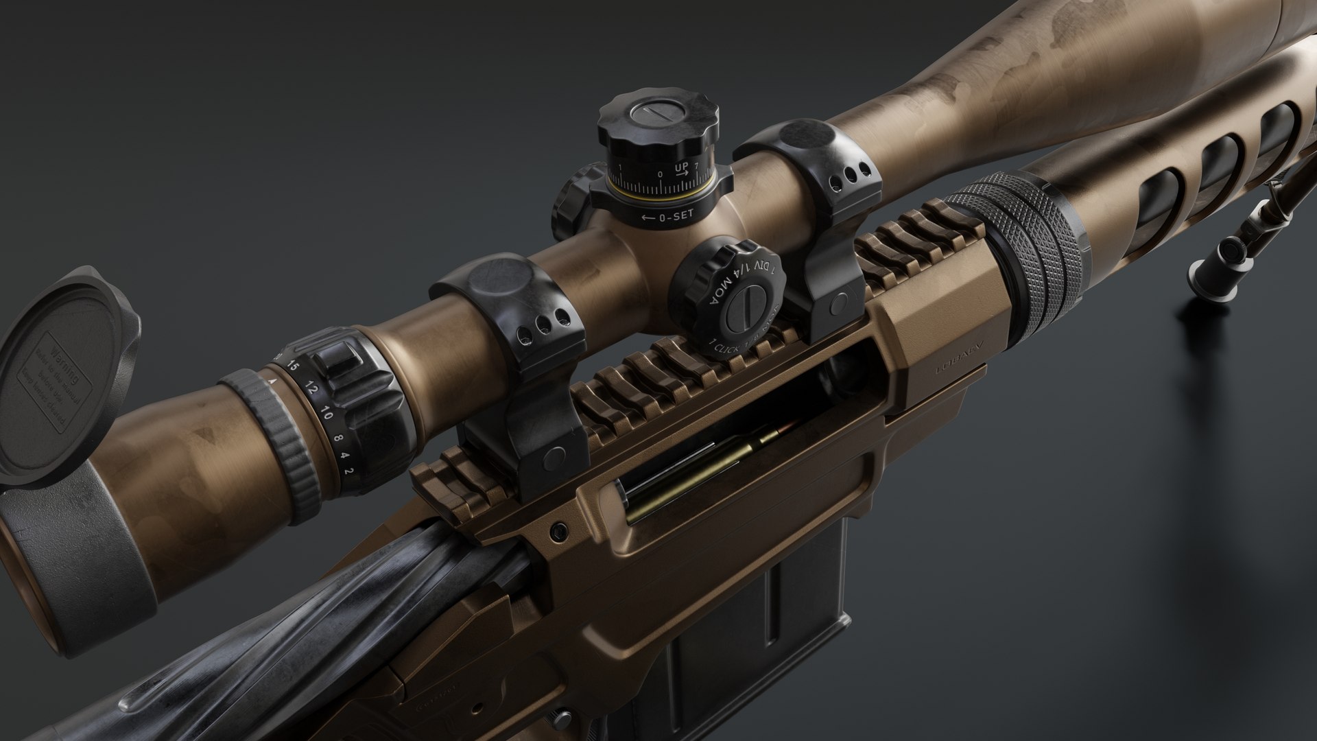 3D Sniper Rifle Lobaev Tsvl8 Stalingrad Bronze Model - TurboSquid 2117740