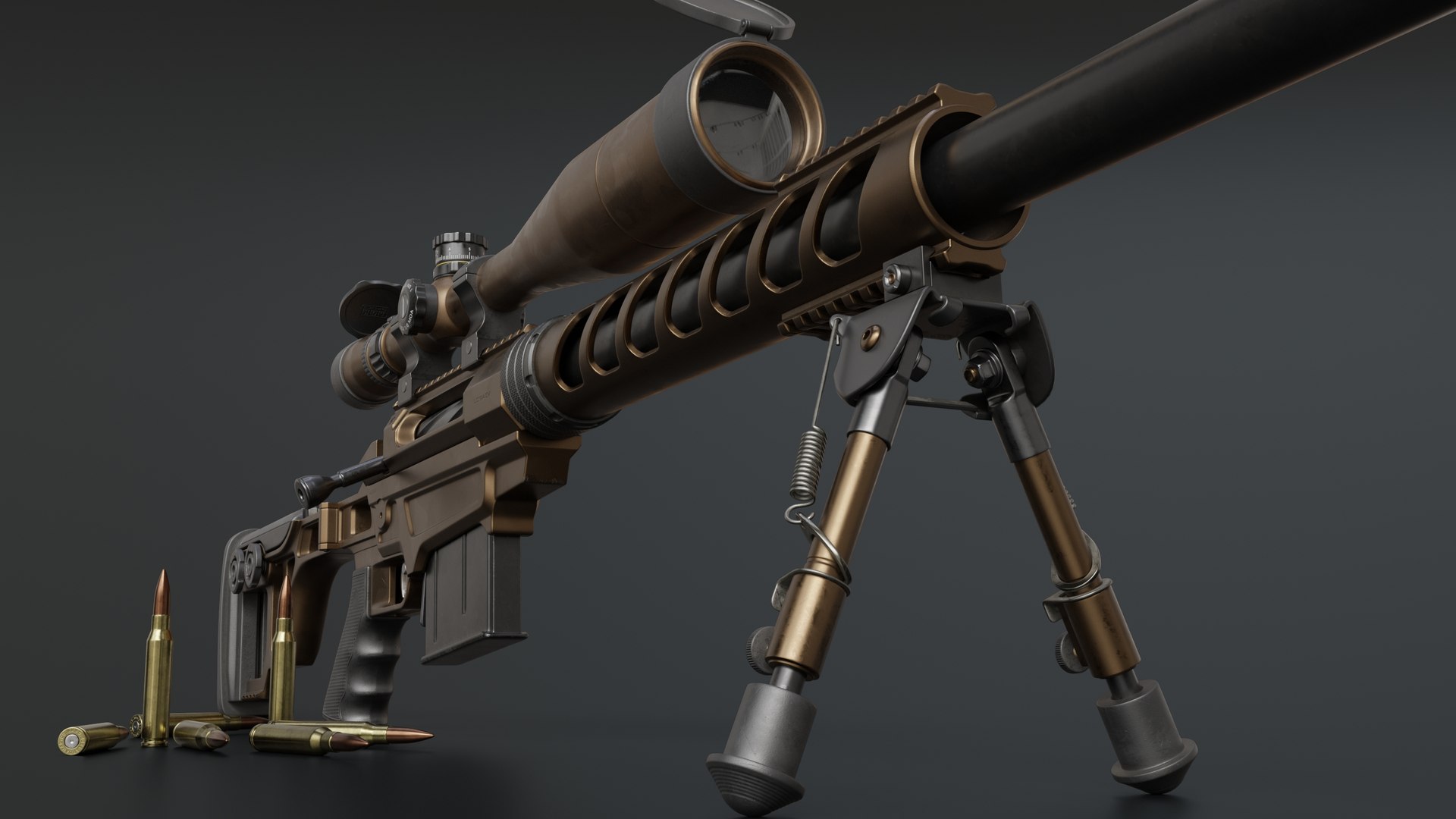 3D Sniper Rifle Lobaev Tsvl8 Stalingrad Bronze Model - TurboSquid 2117740