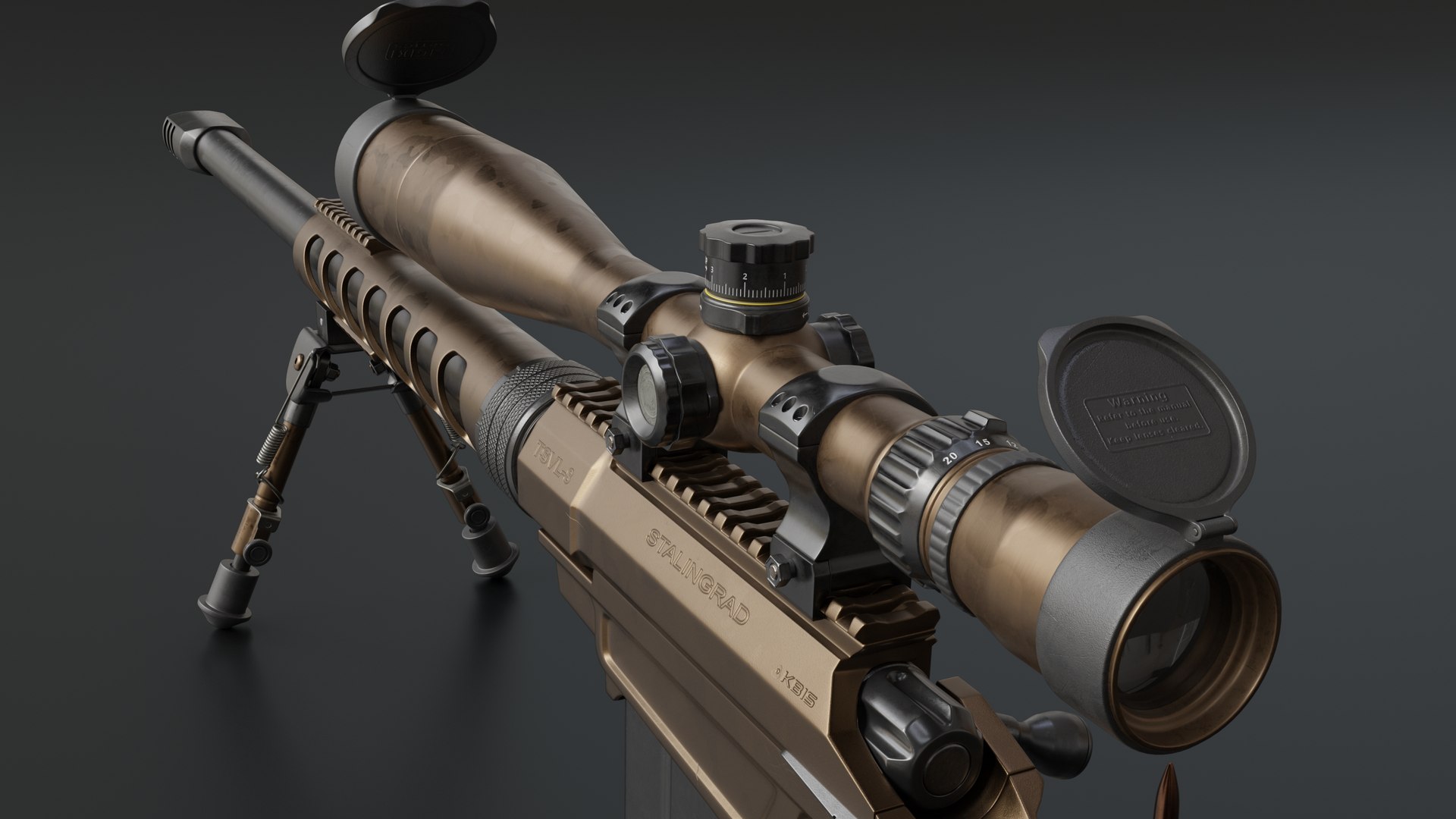 3D Sniper Rifle Lobaev Tsvl8 Stalingrad Bronze Model - TurboSquid 2117740