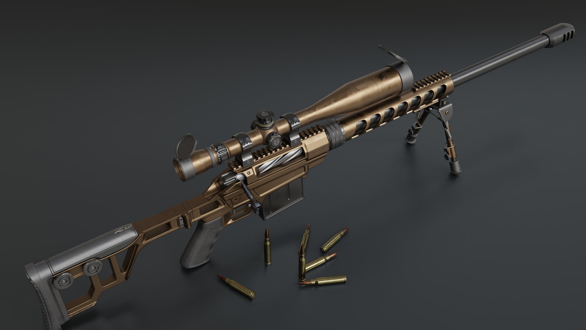 3D Sniper Rifle Lobaev Tsvl8 Stalingrad Bronze Model - TurboSquid 2117740