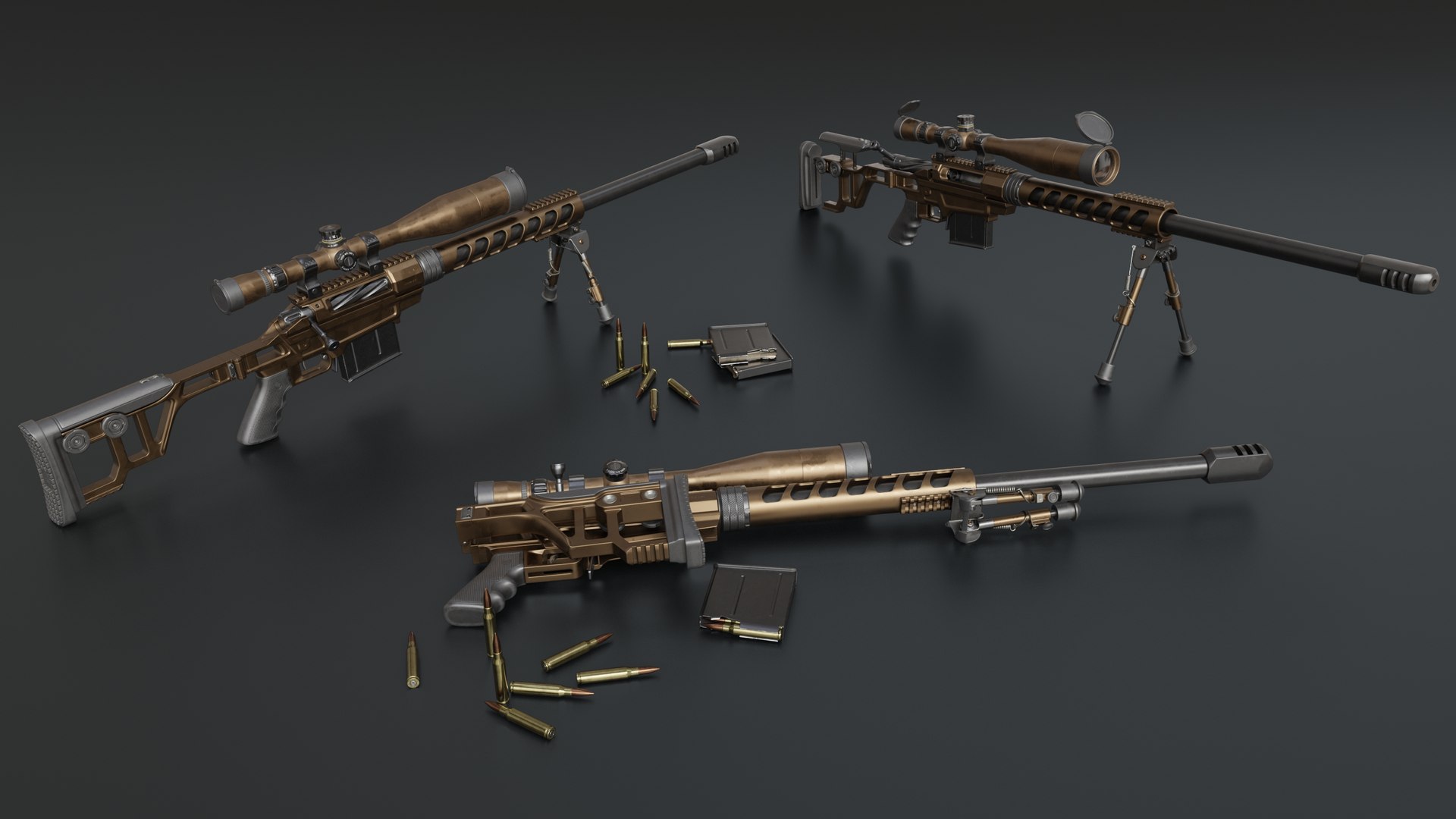 3D Sniper Rifle Lobaev Tsvl8 Stalingrad Bronze Model - TurboSquid 2117740