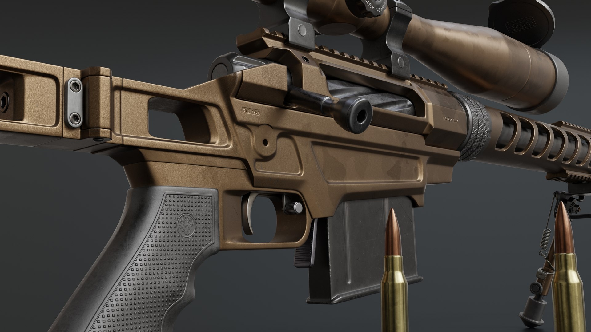 3D Sniper Rifle Lobaev Tsvl8 Stalingrad Bronze Model - TurboSquid 2117740