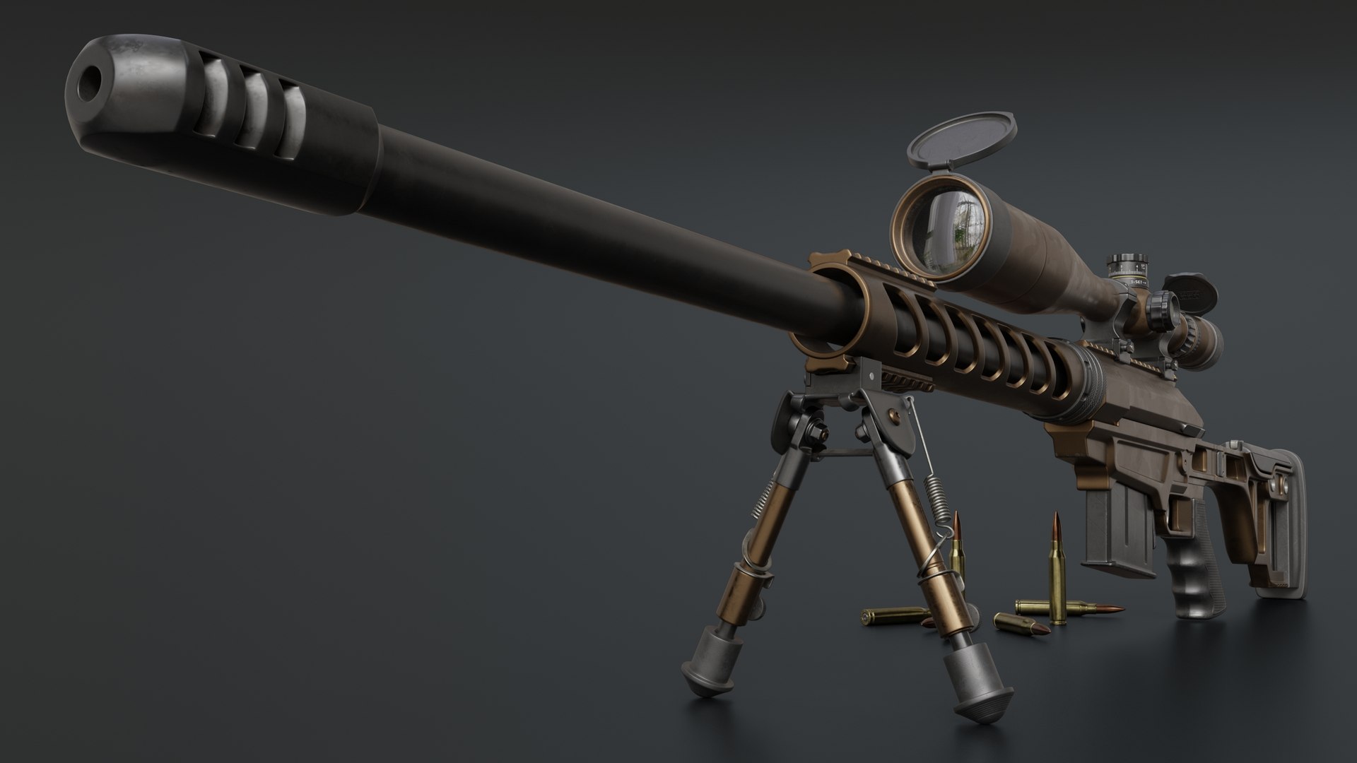 3D Sniper Rifle Lobaev Tsvl8 Stalingrad Bronze Model - TurboSquid 2117740