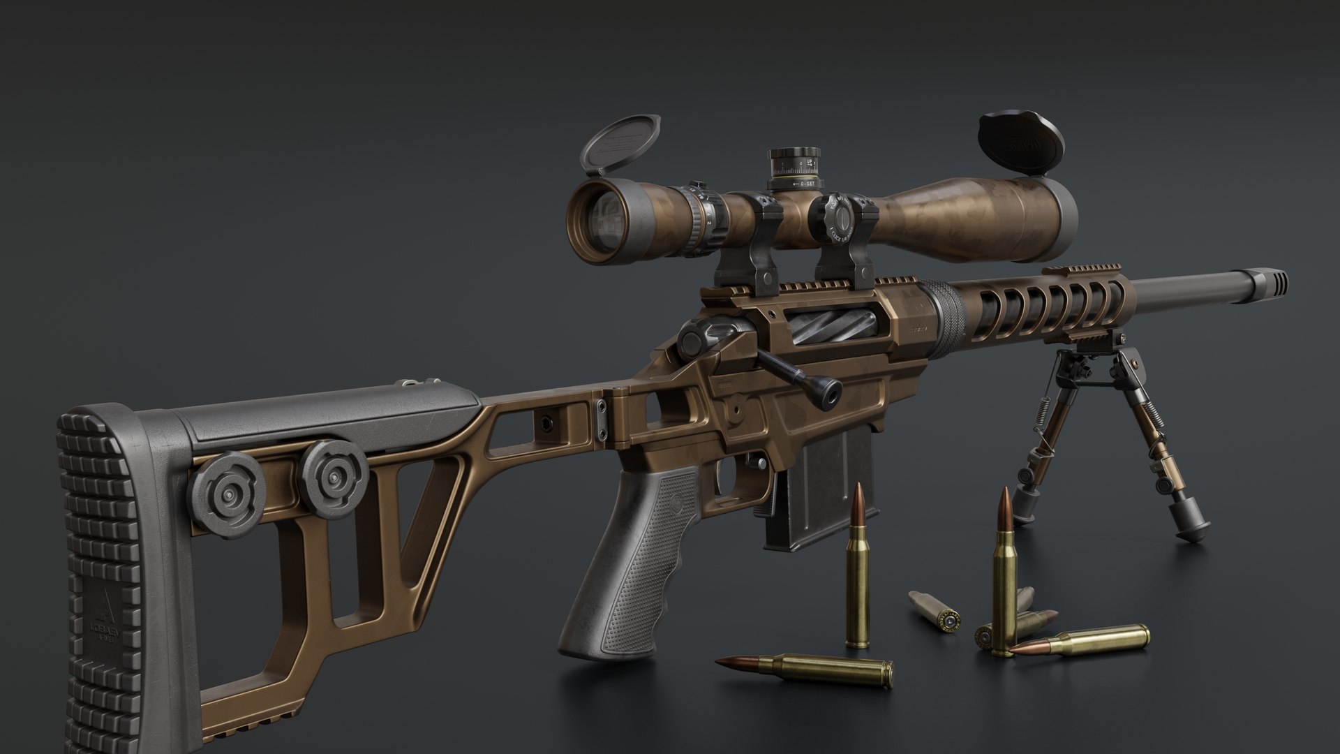 3D Sniper Rifle Lobaev Tsvl8 Stalingrad Bronze Model - TurboSquid 2117740