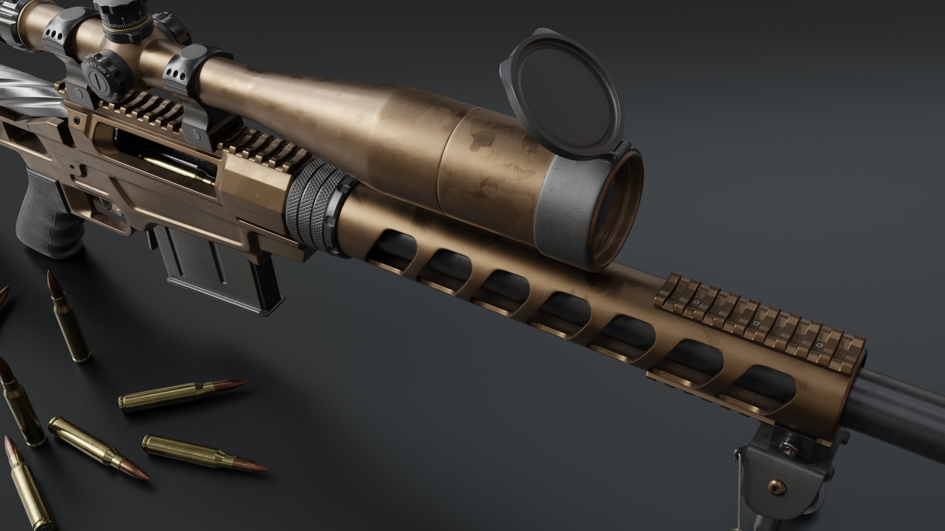 3D Sniper Rifle Lobaev Tsvl8 Stalingrad Bronze Model - TurboSquid 2117740