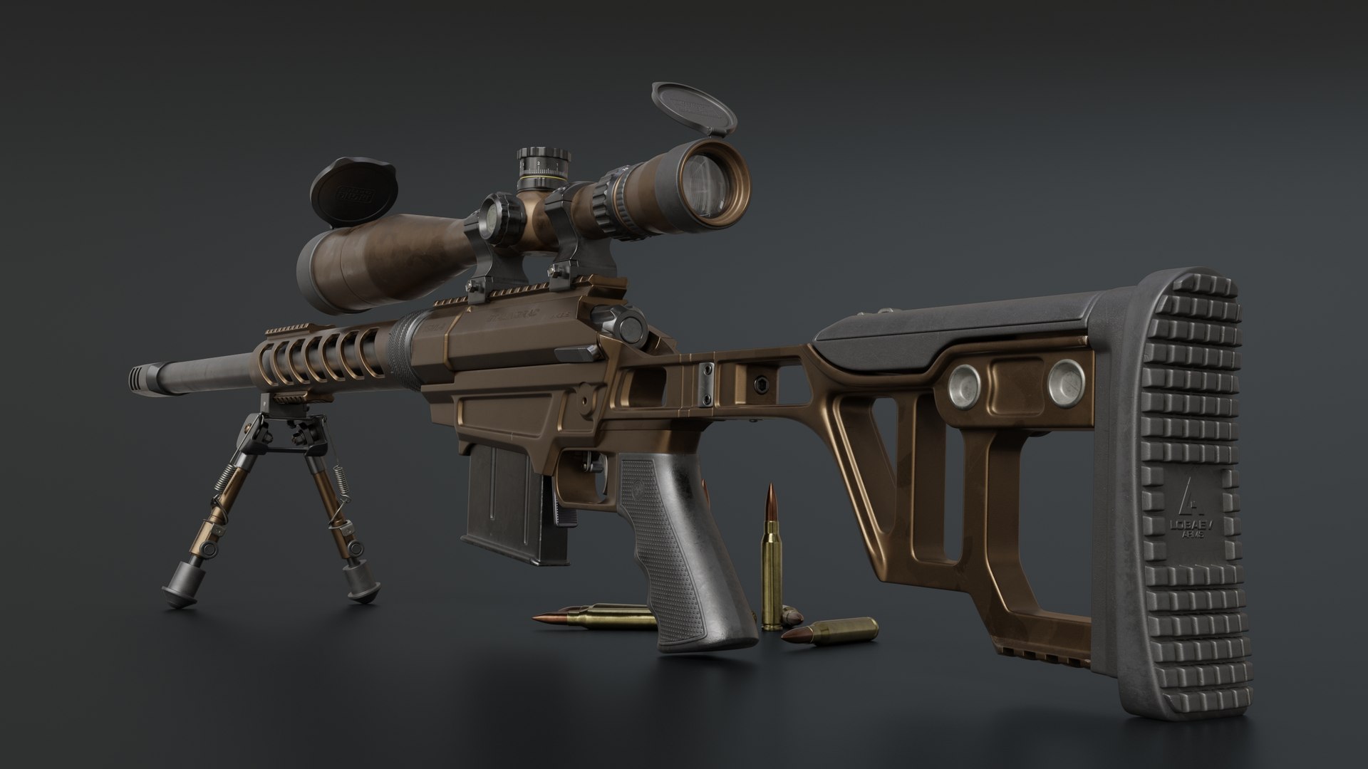 3D Sniper Rifle Lobaev Tsvl8 Stalingrad Bronze Model - TurboSquid 2117740