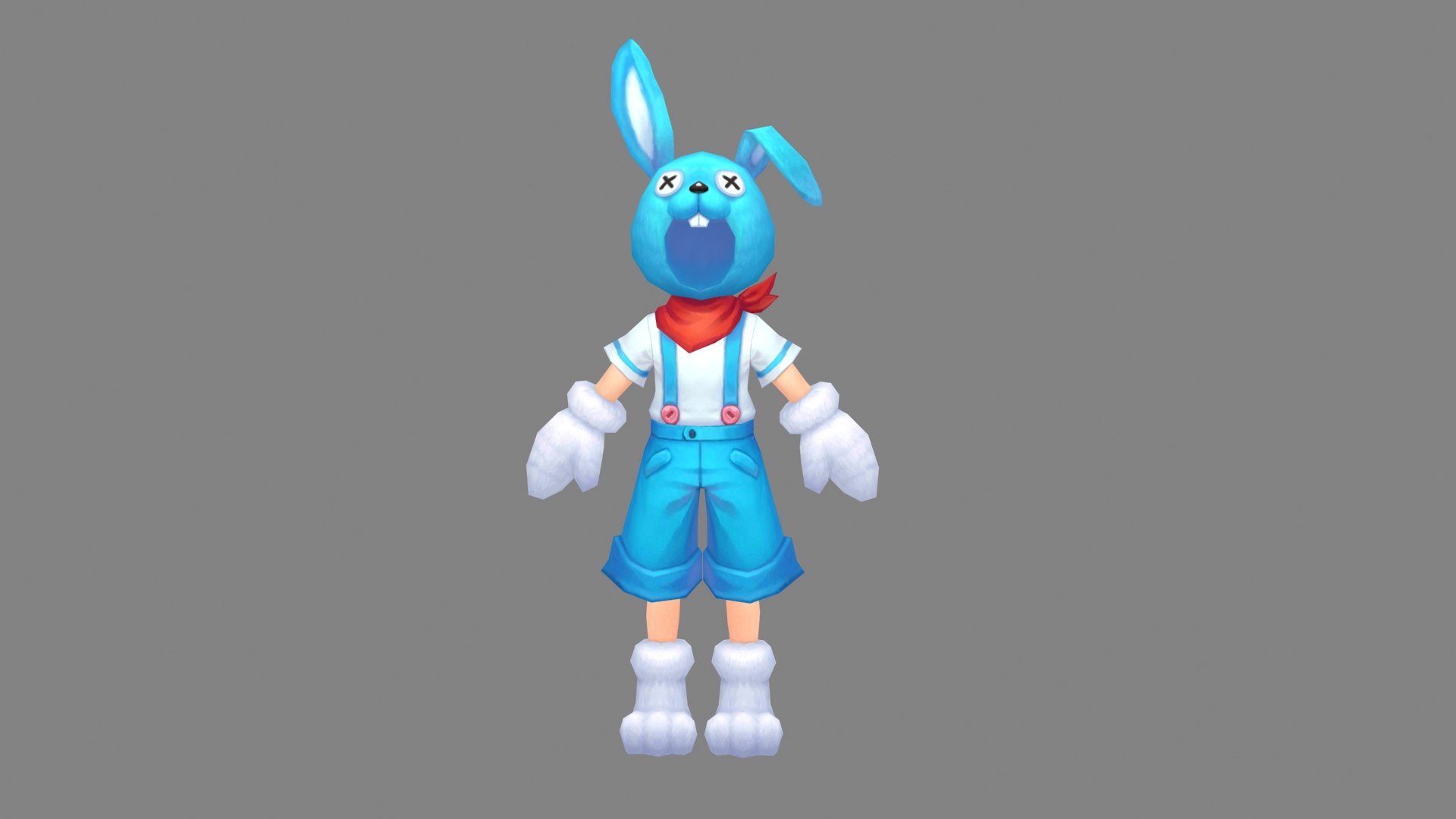 3D model Cartoon Blue Rabbit costume - boy - TurboSquid 2108242