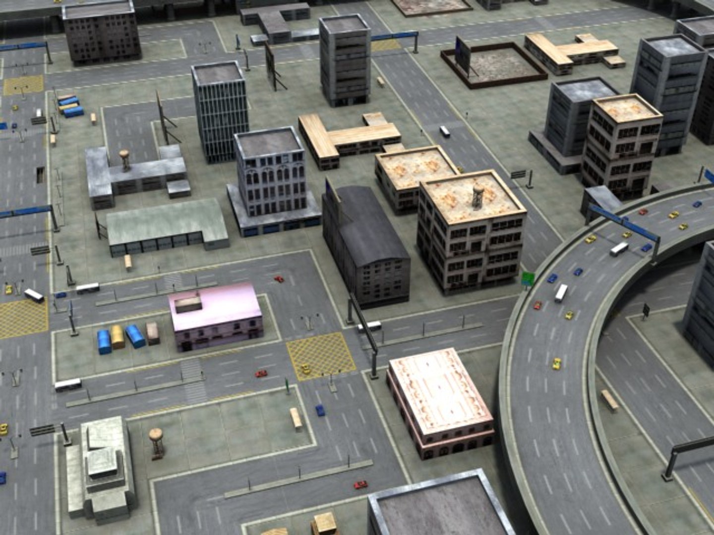 Modular Urban Environment Buildings 3d Model