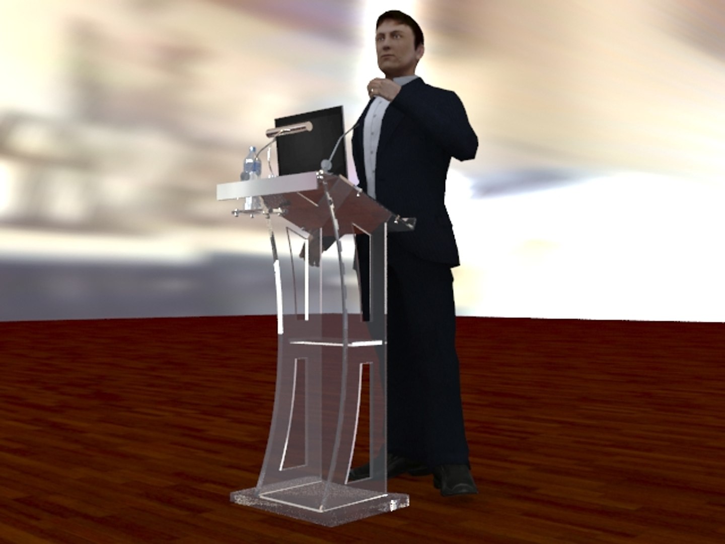 3D Acrylic Podium Model - TurboSquid 1231616