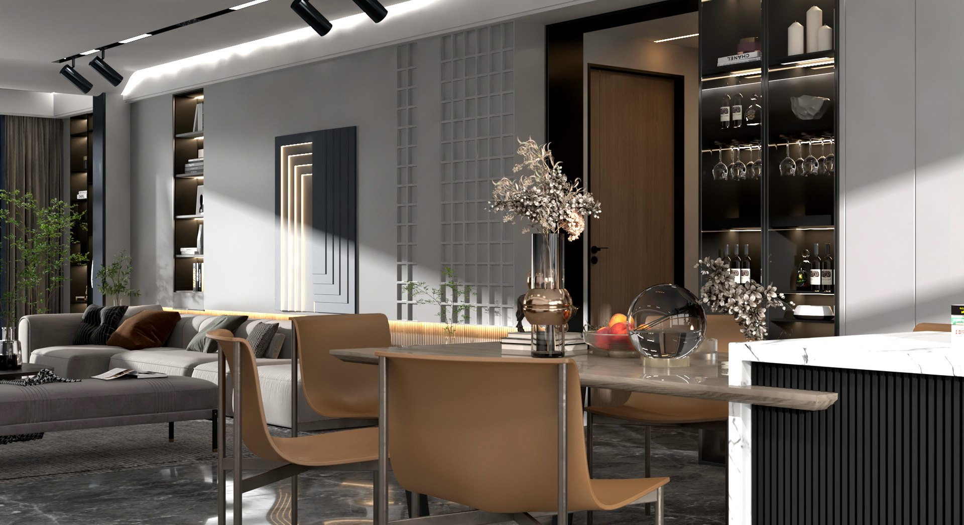 Indoor Living Room Dining Room Model - TurboSquid 2093959