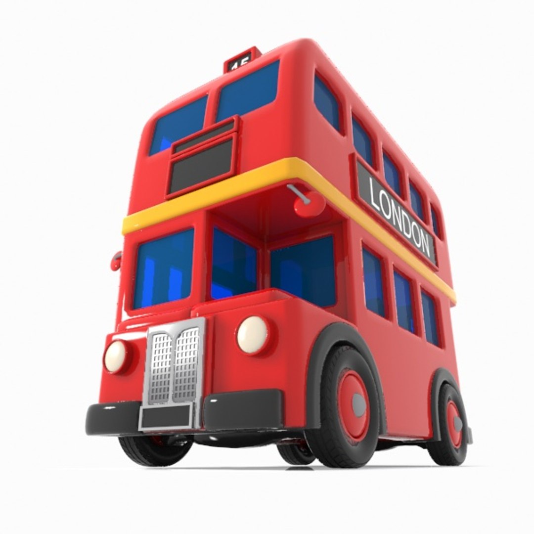 cartoon double decker 3d max