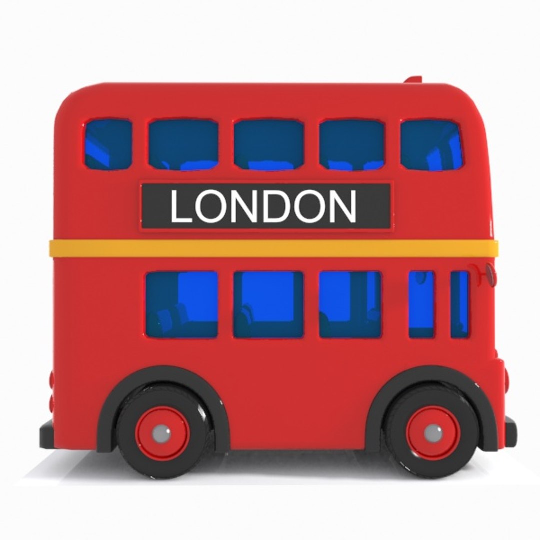 cartoon double decker 3d max