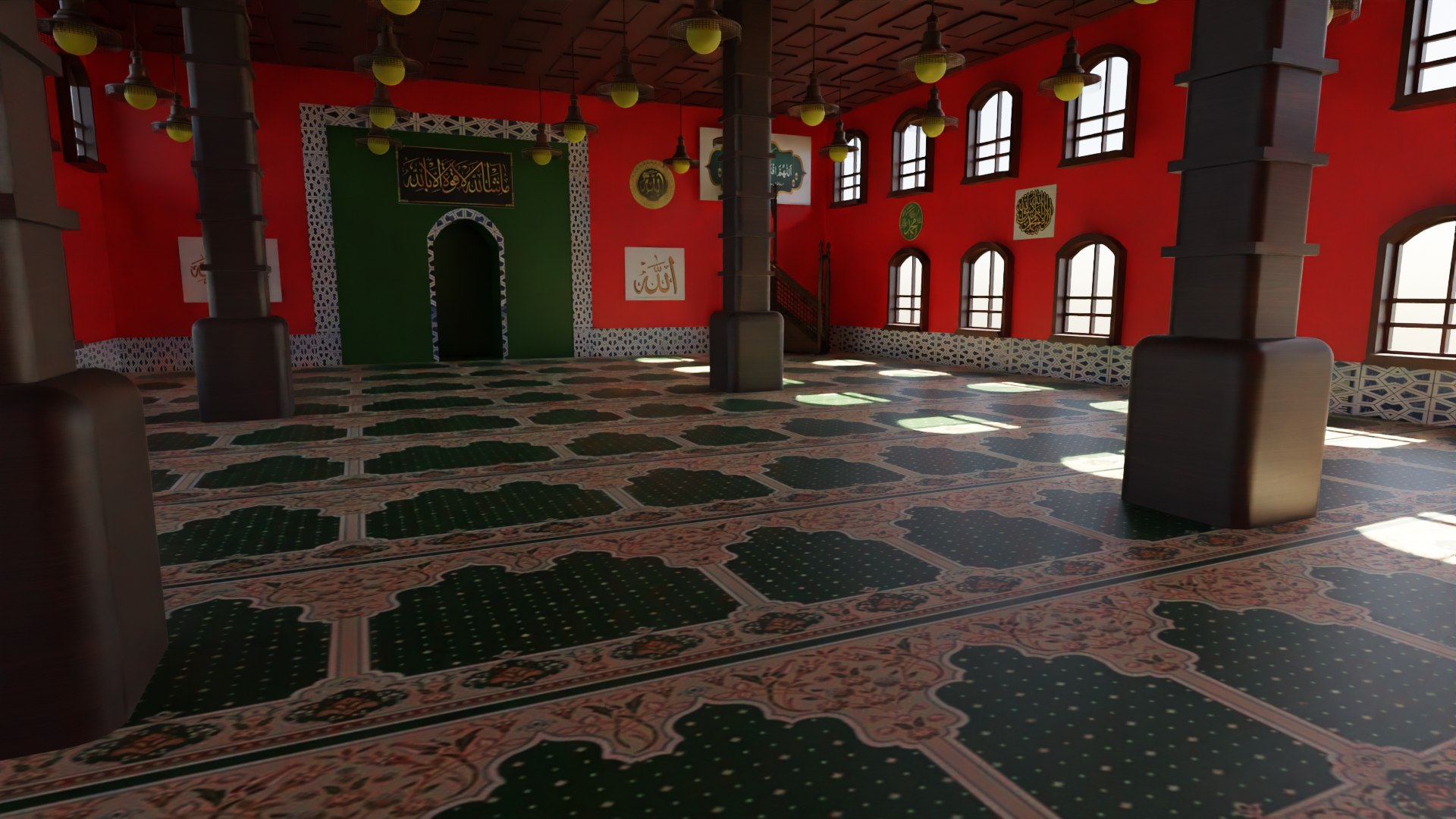 Mosque Interior 3D Model - TurboSquid 2160997