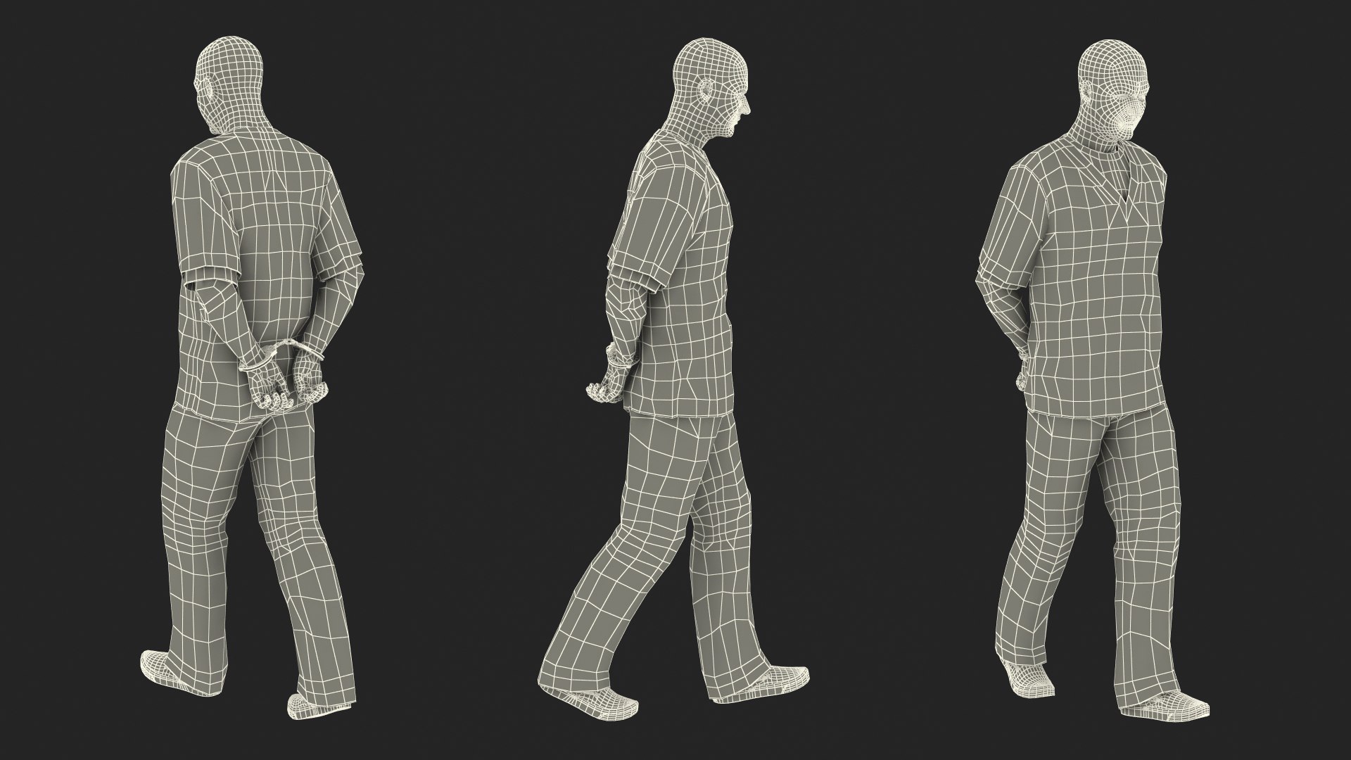 3D Male Prisoner In Handcuffs Model - TurboSquid 2377454