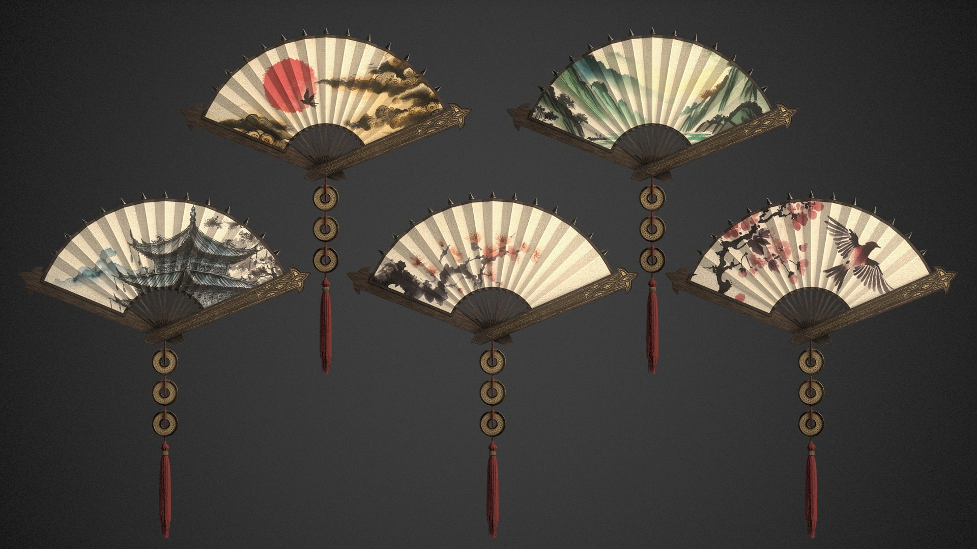 3D Chinese Hand Fan - TurboSquid 2350980