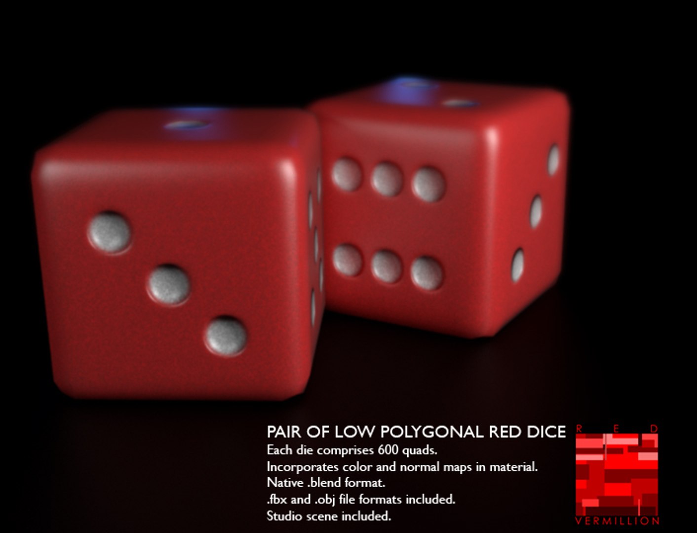 3d model red dice