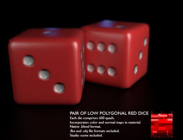 3d model red dice