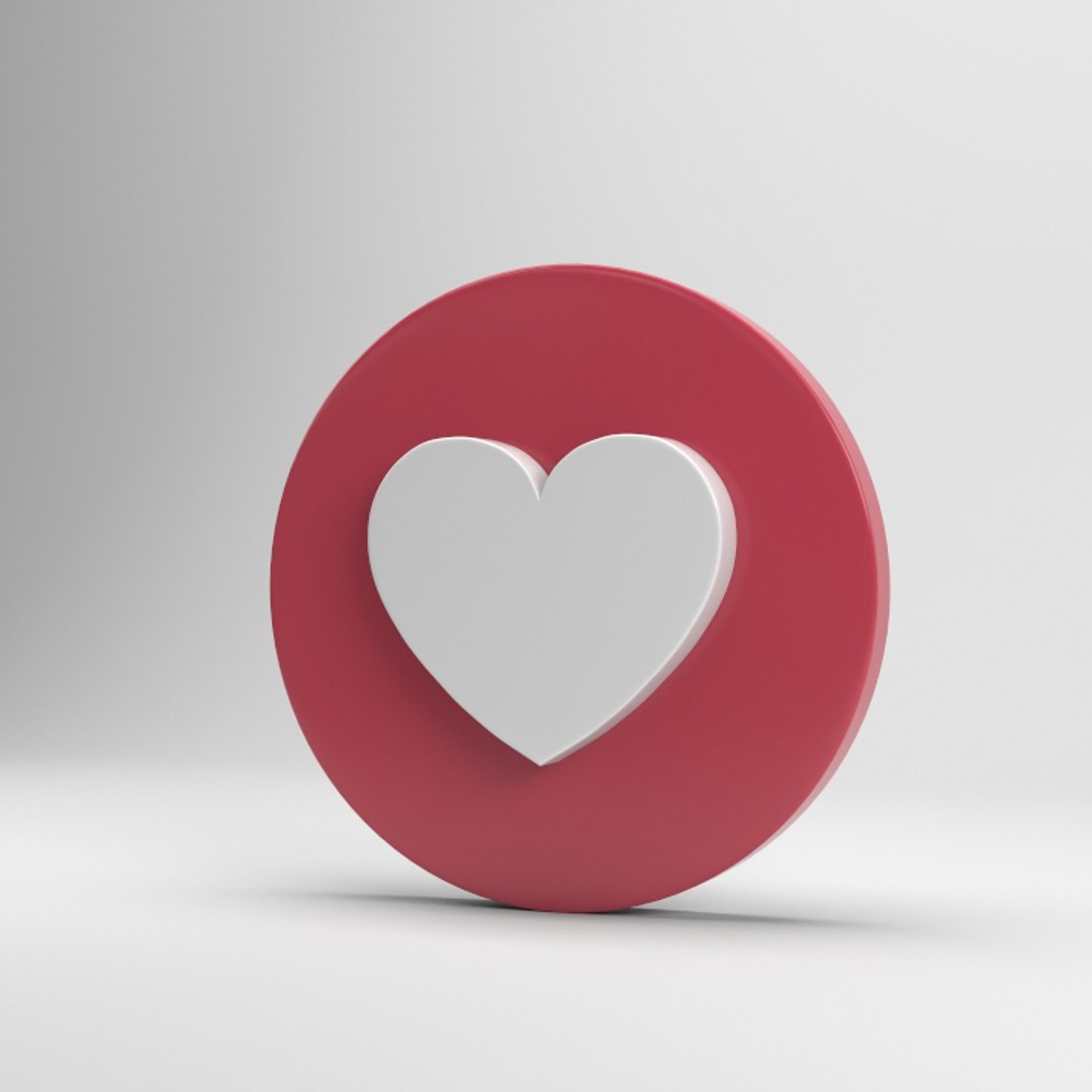 Facebook love 3D model - TurboSquid 1291345
