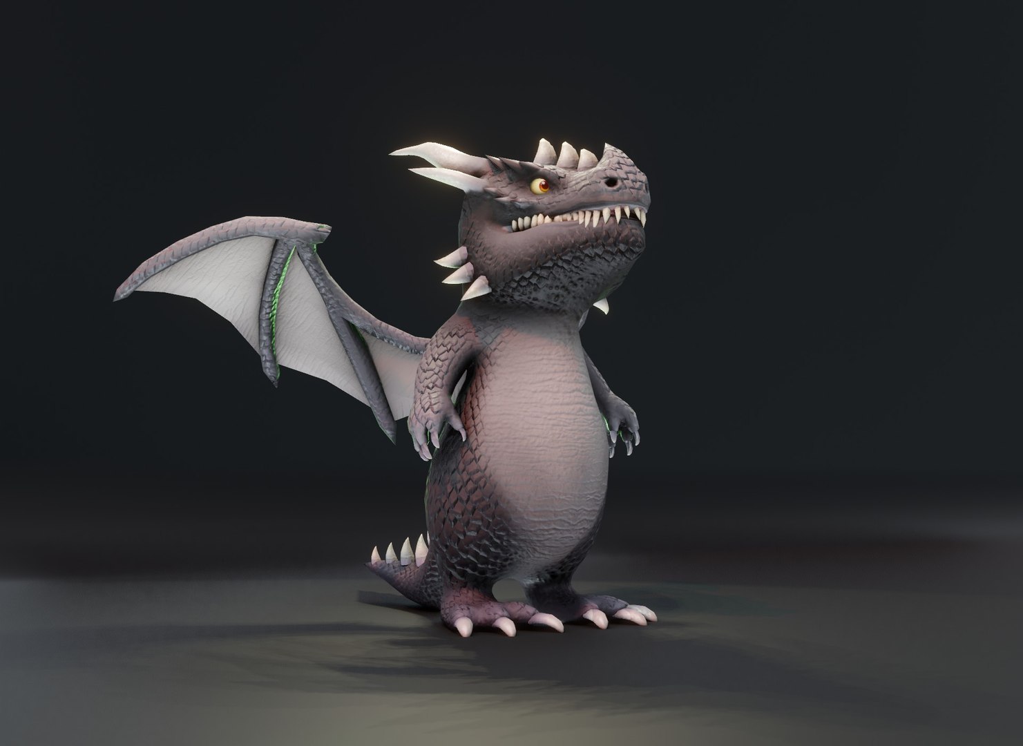 3D Cartoon Gray Dragon Low-poly 3D Model - TurboSquid 2176850