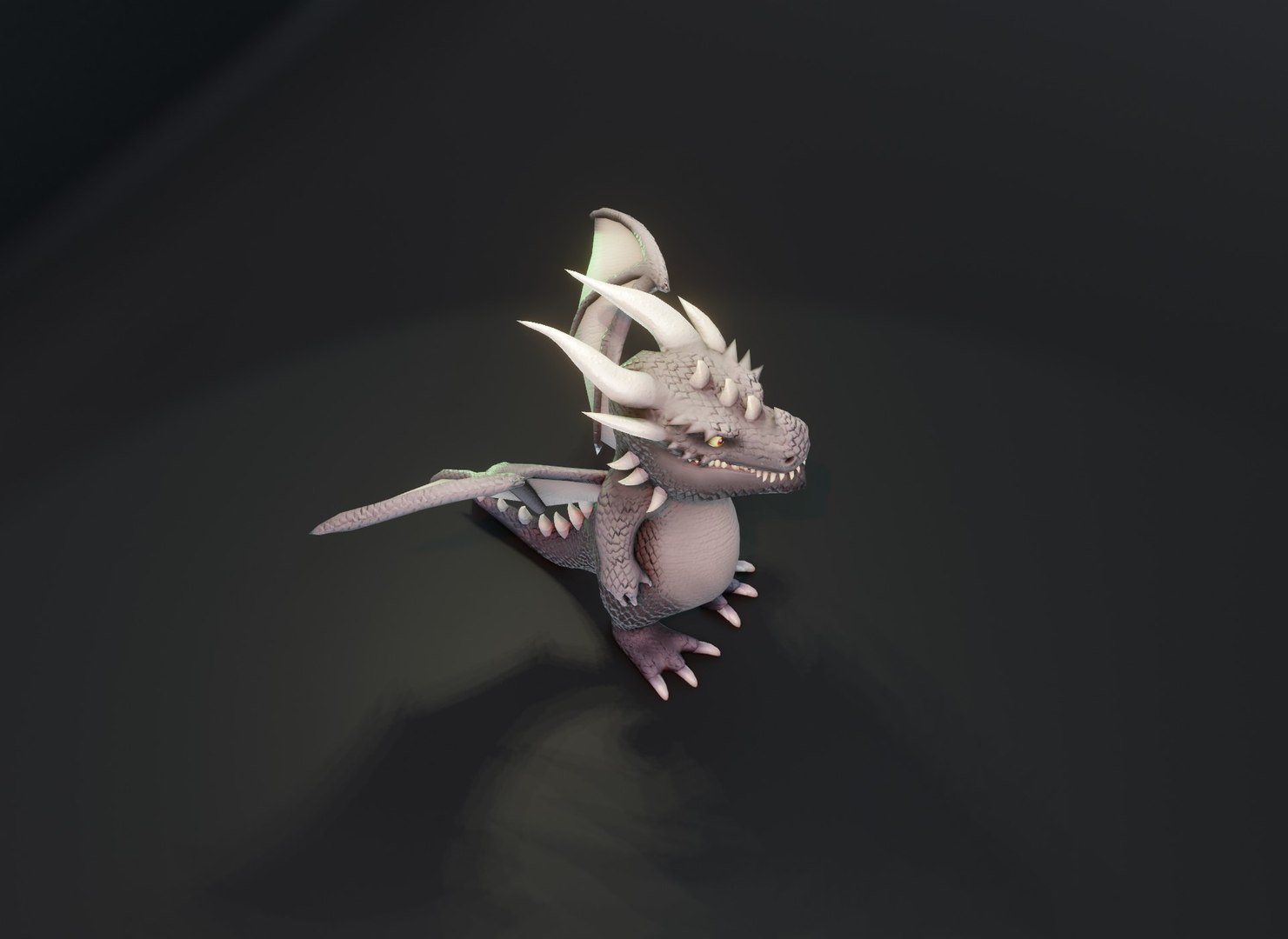 3D Cartoon Gray Dragon Low-poly 3D Model - TurboSquid 2176850