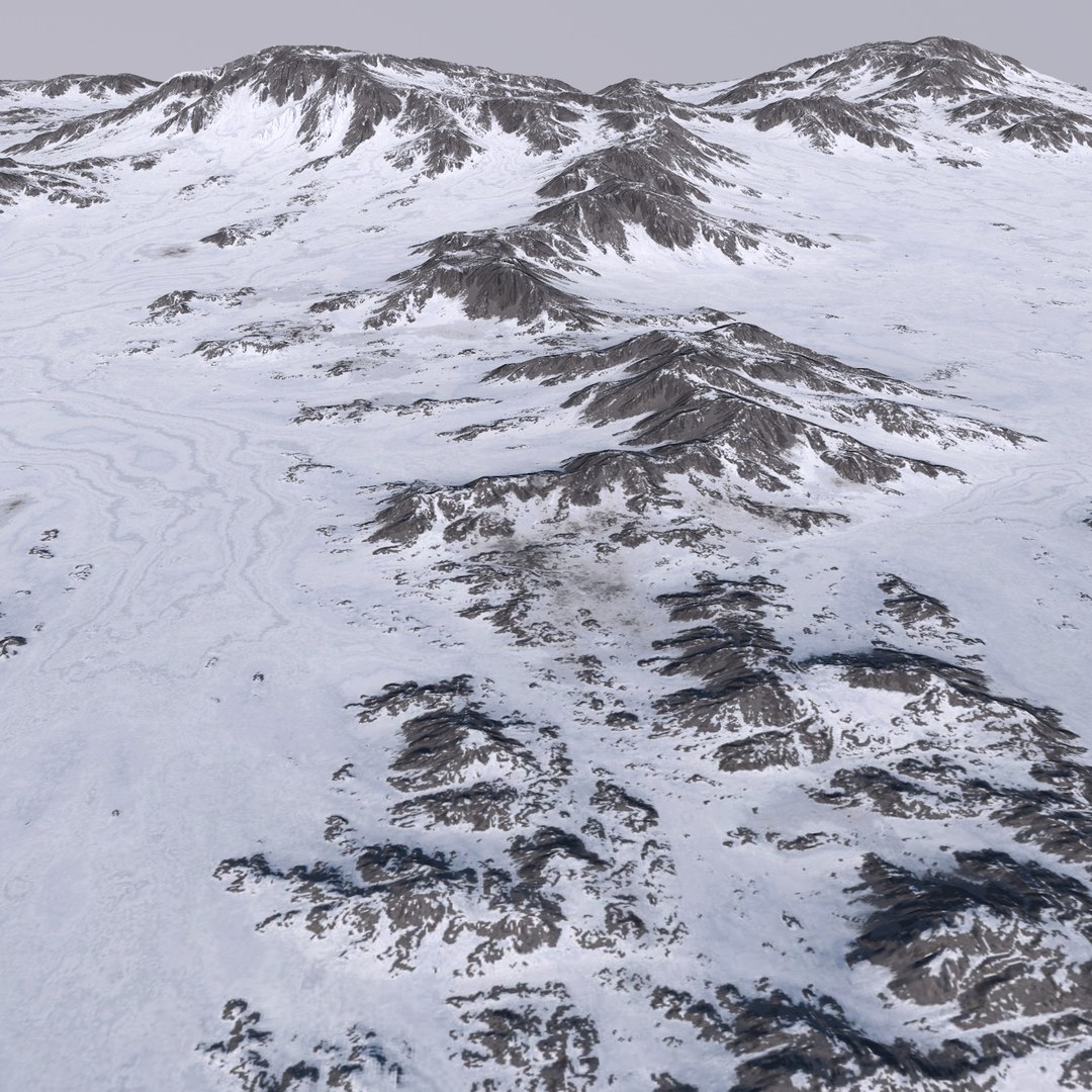 3D Snowy Terrain - TurboSquid 1388894