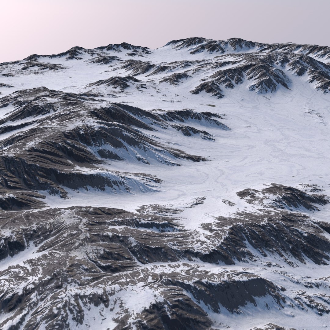 3D Snowy Terrain - TurboSquid 1388894