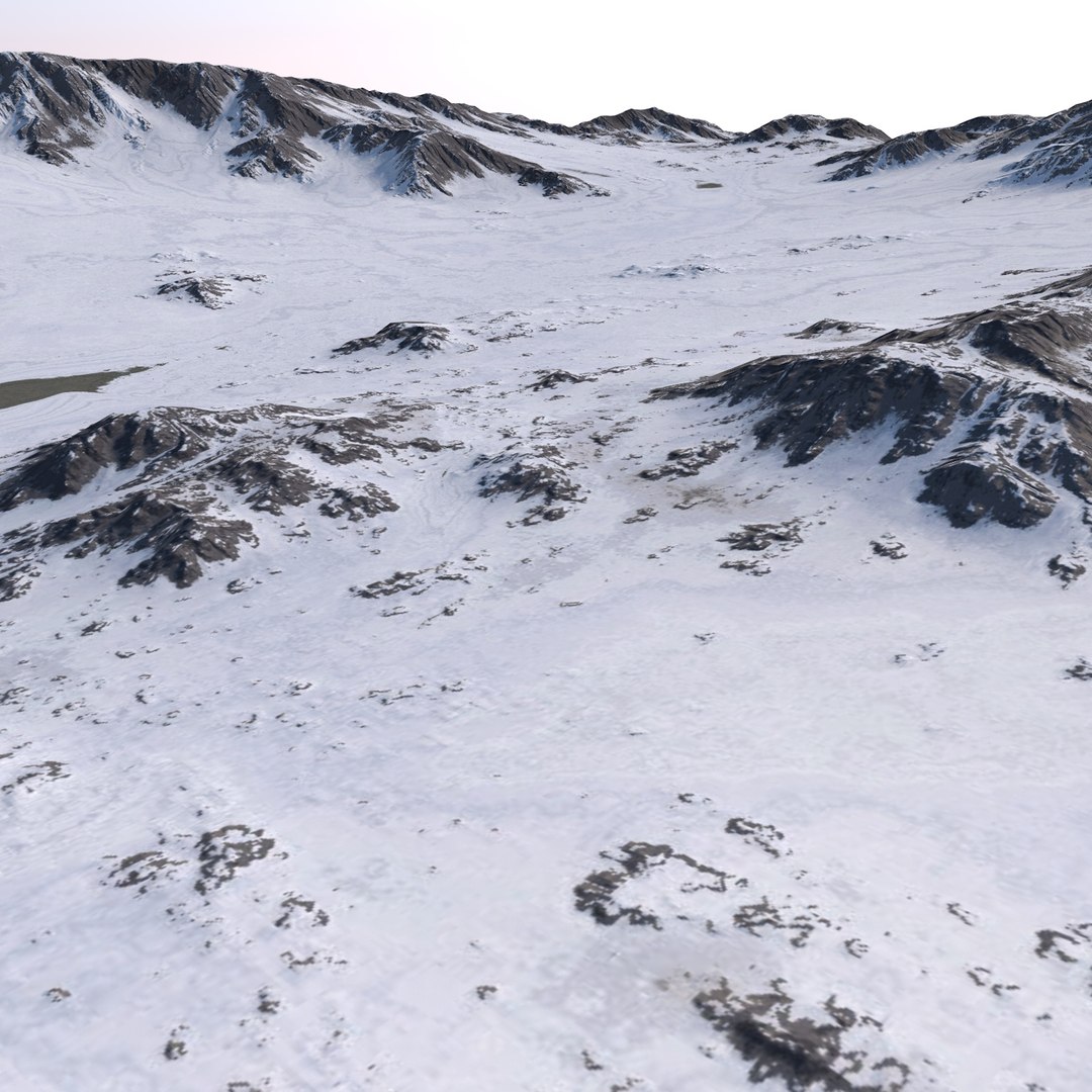 3D Snowy Terrain - TurboSquid 1388894