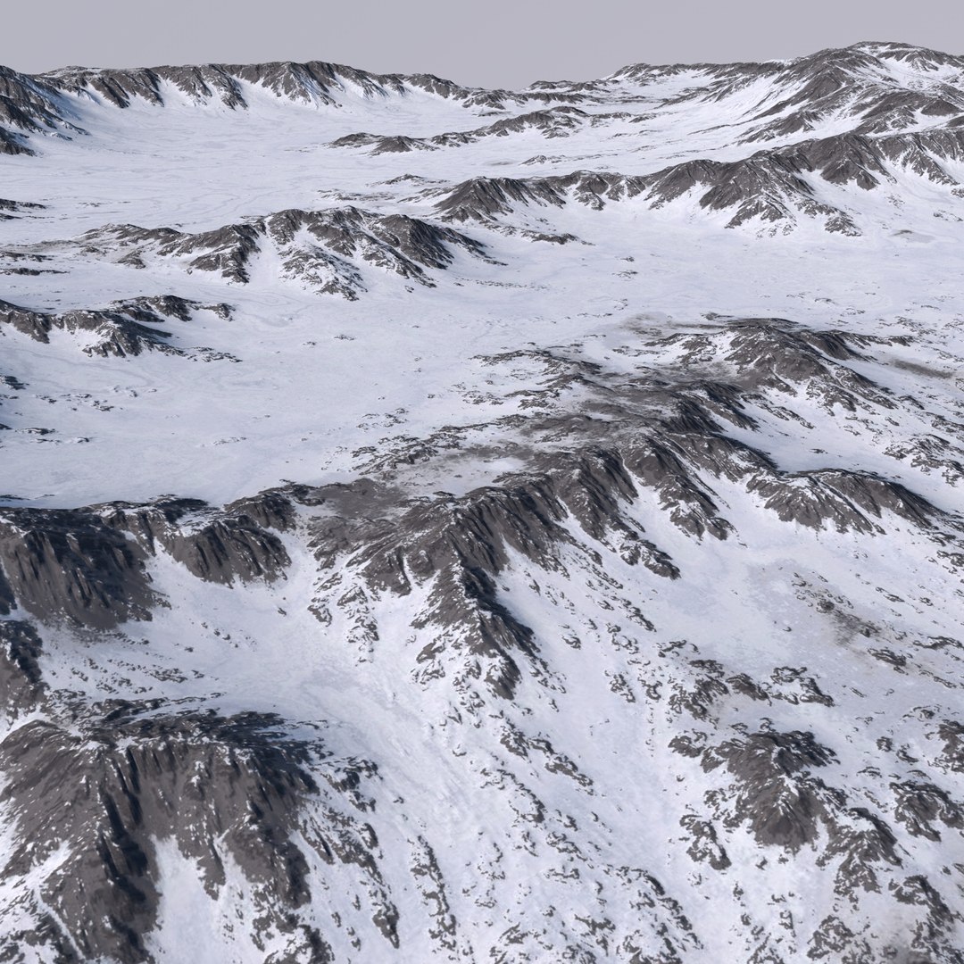 3D Snowy Terrain - TurboSquid 1388894