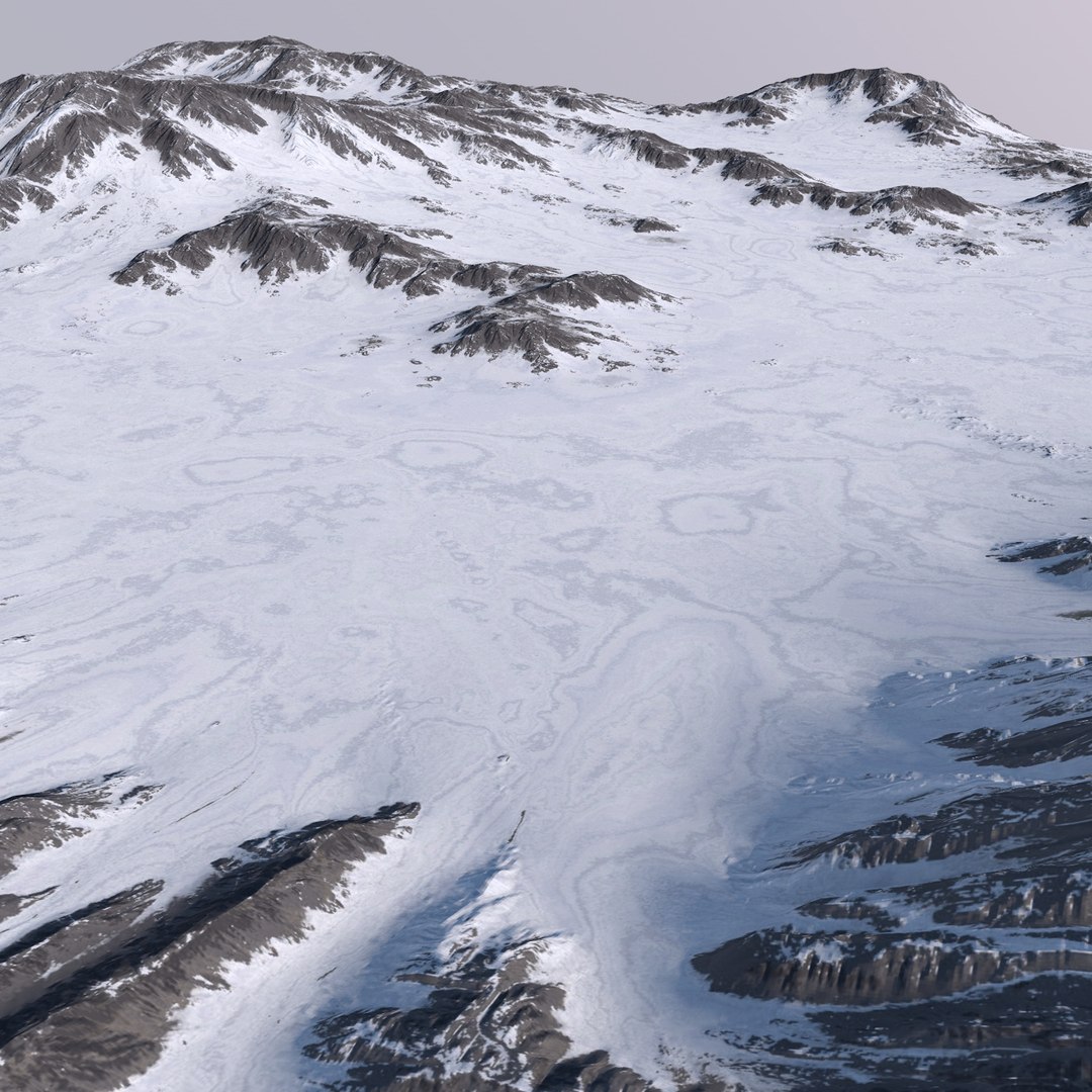 3D Snowy Terrain - TurboSquid 1388894