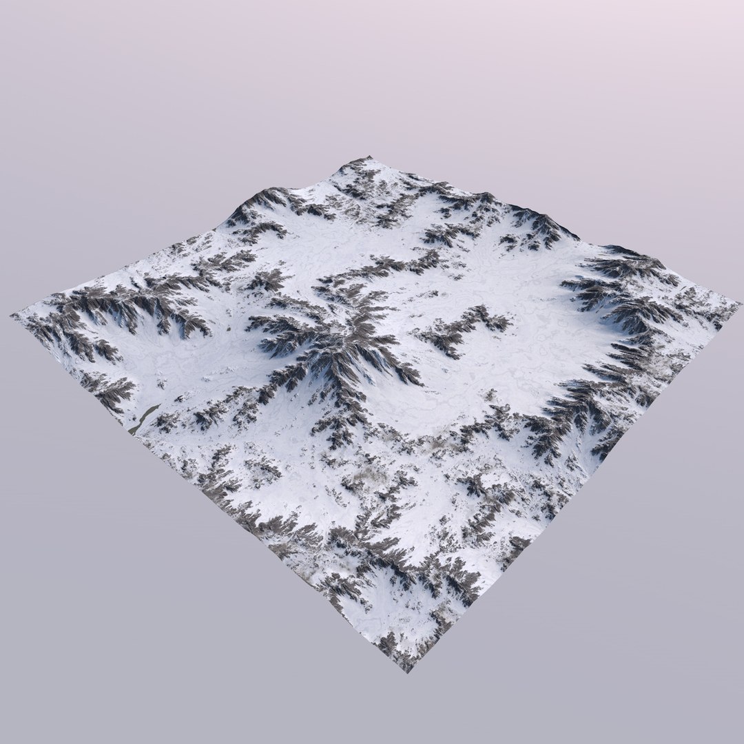 3D Snowy Terrain - TurboSquid 1388894