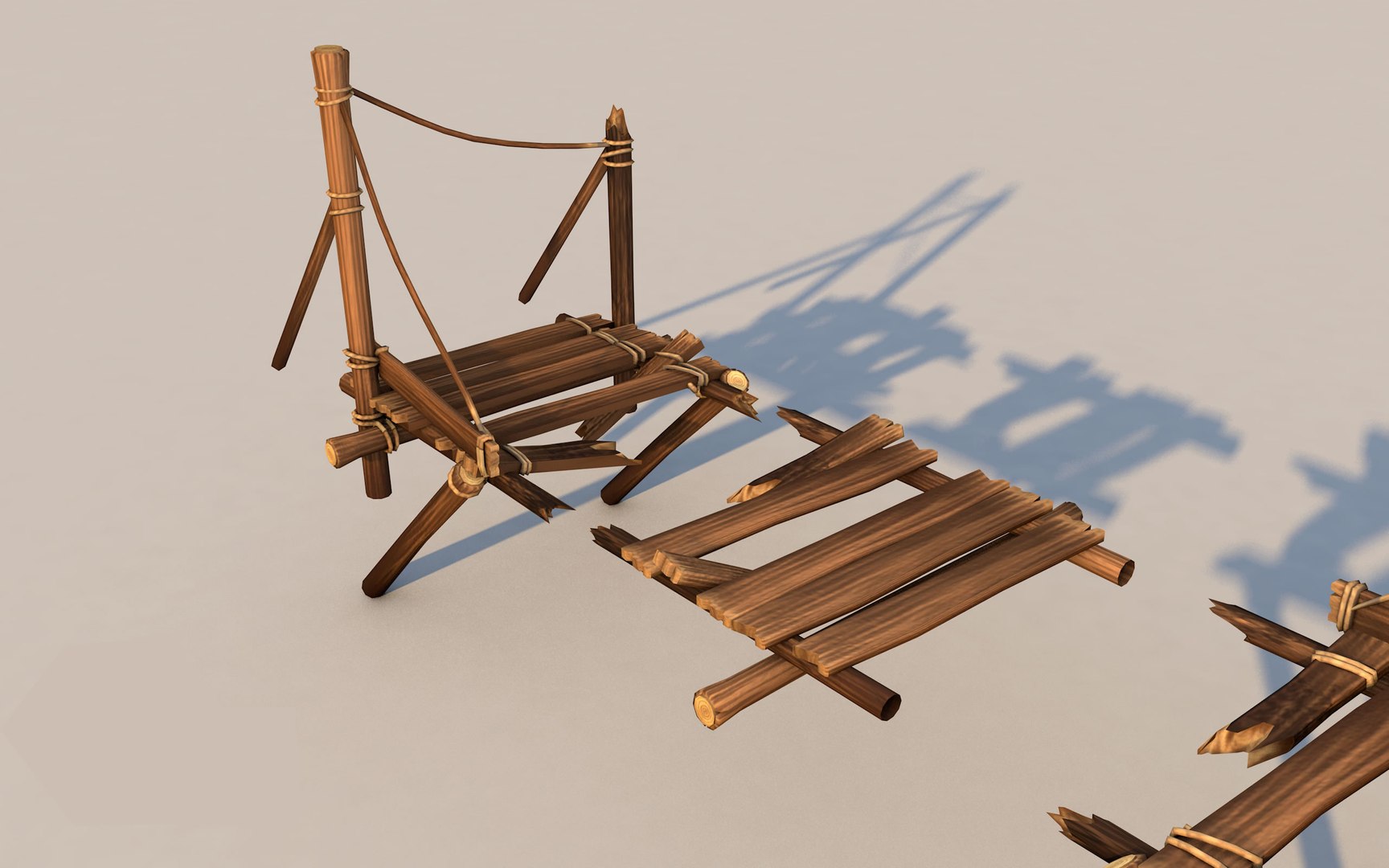 Medieval Wooden Bridge Broken 3D Model - TurboSquid 1511564
