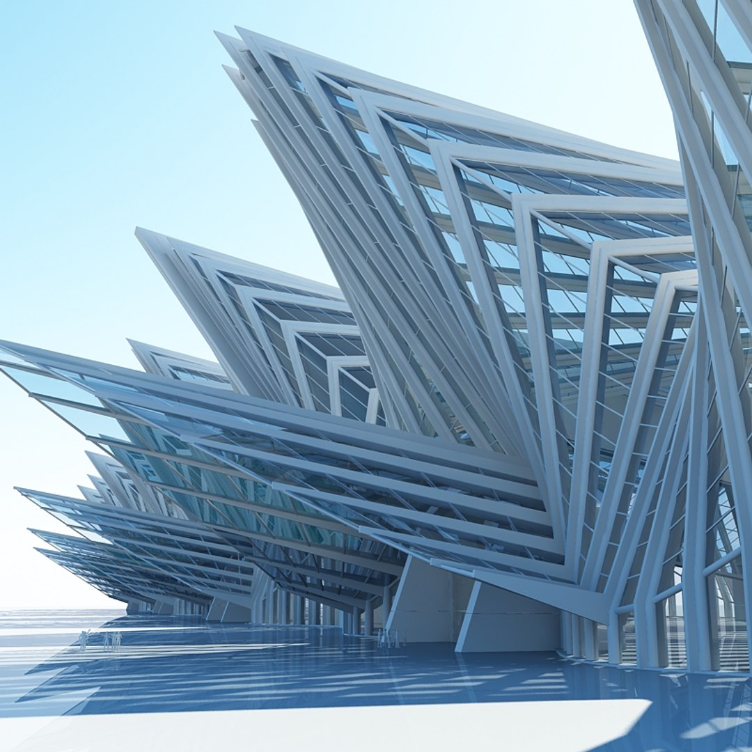 3d large architectural interior model