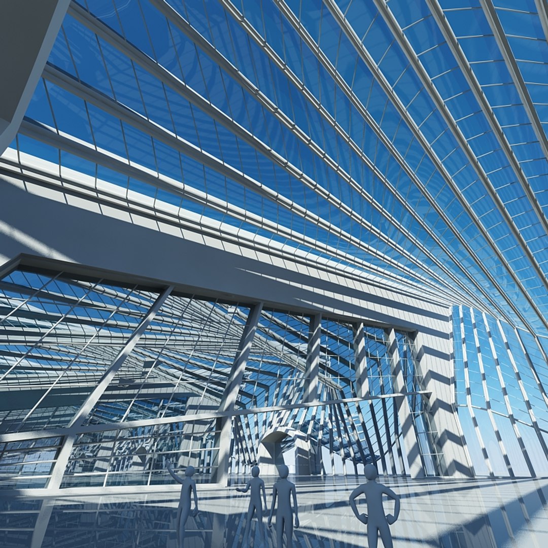 3d large architectural interior model