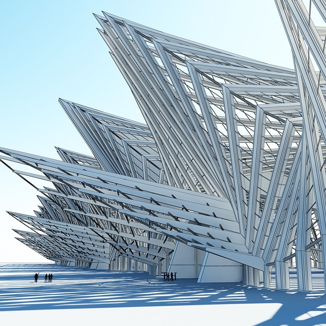 3d large architectural interior model