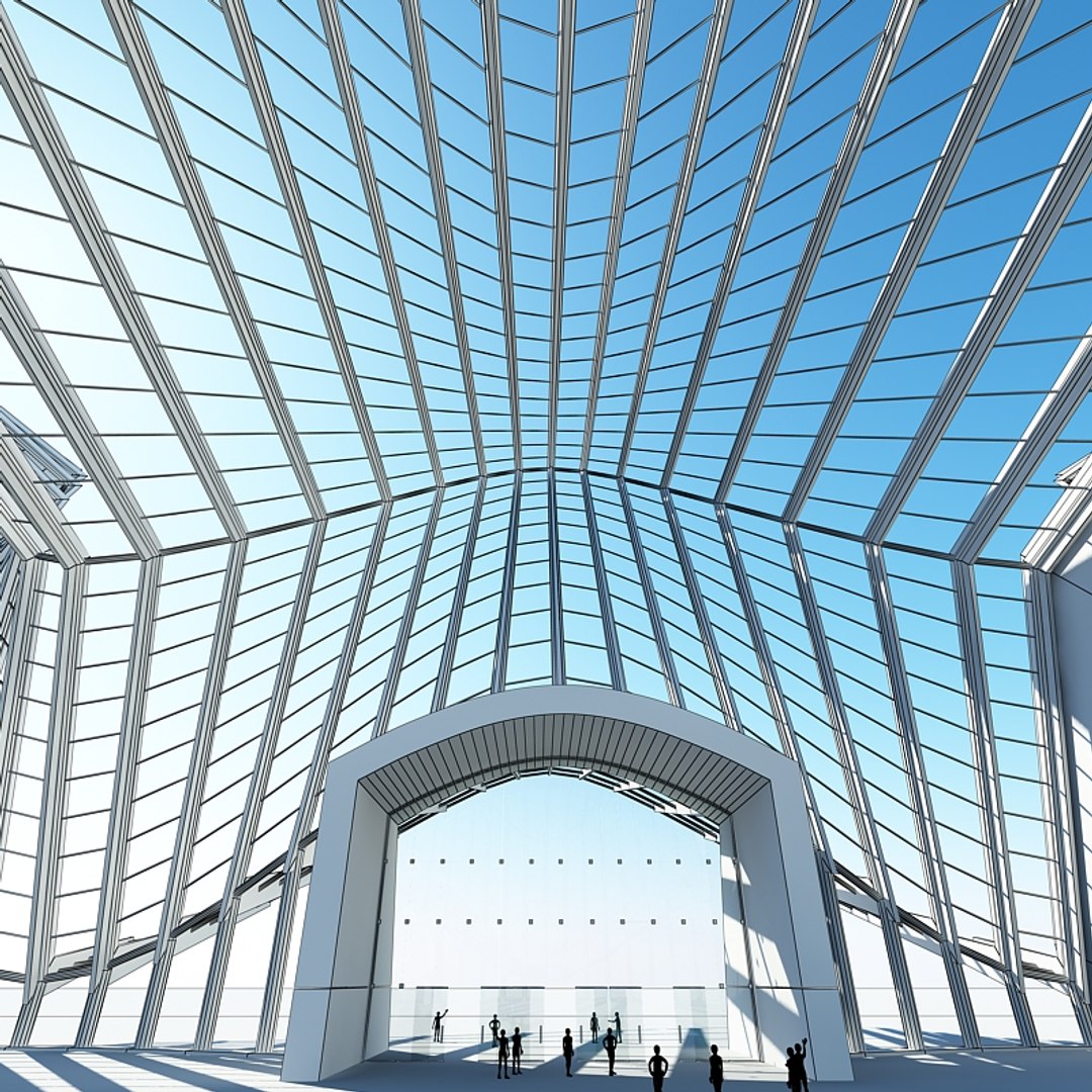 3d large architectural interior model