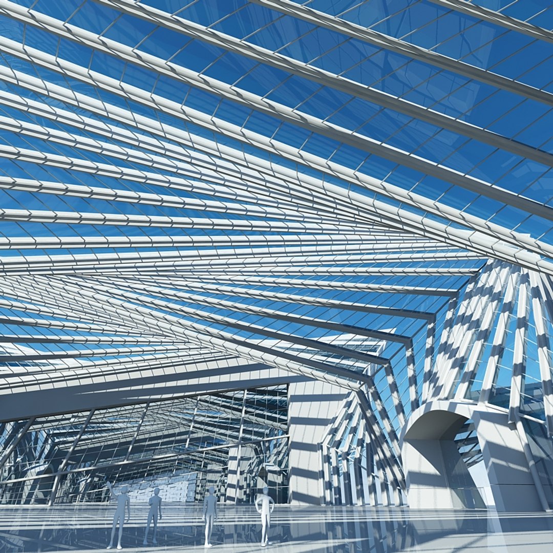 3d large architectural interior model