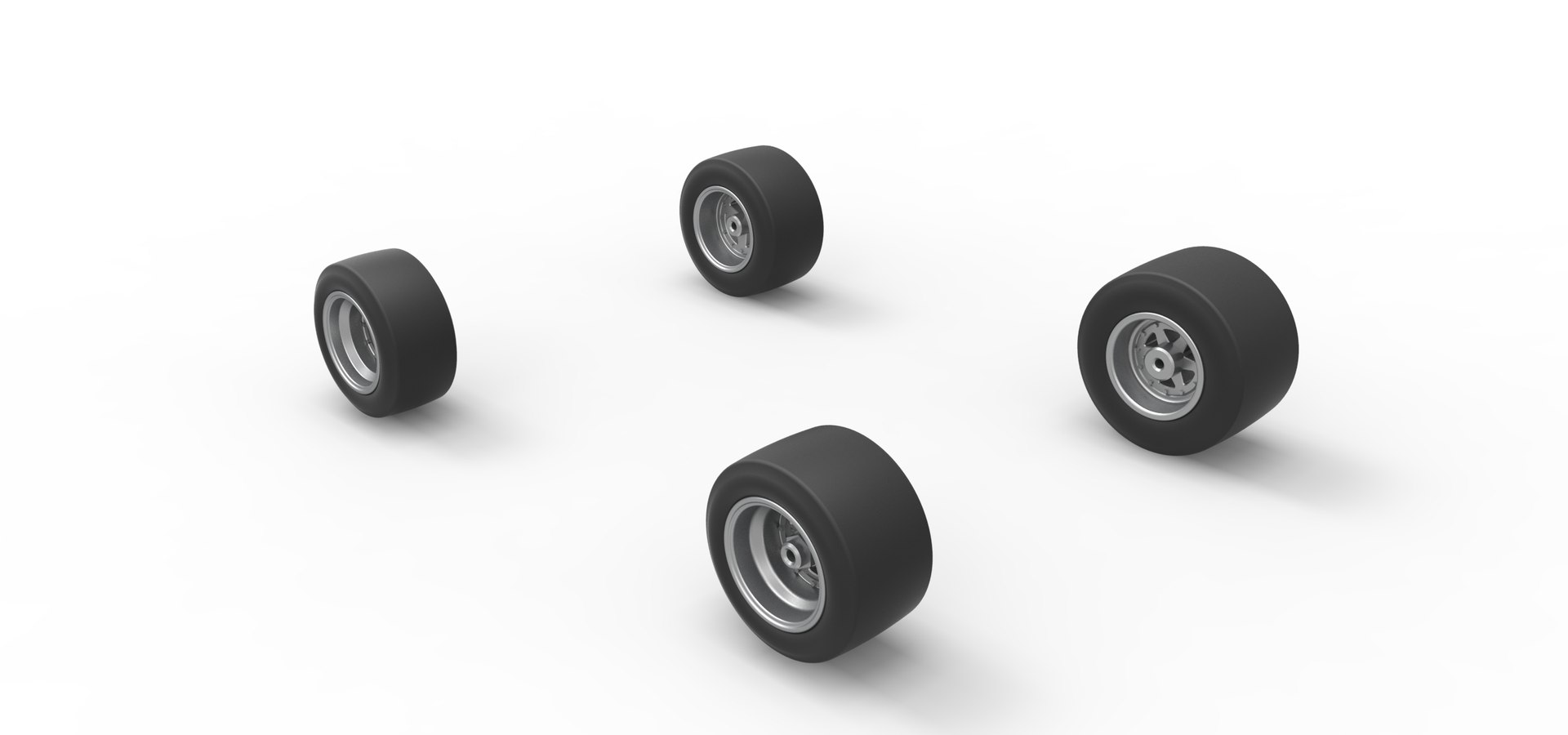 Wheel Set Of Pavement 600 Micro Sprint Car Scale 1 To 25 3D Model ...